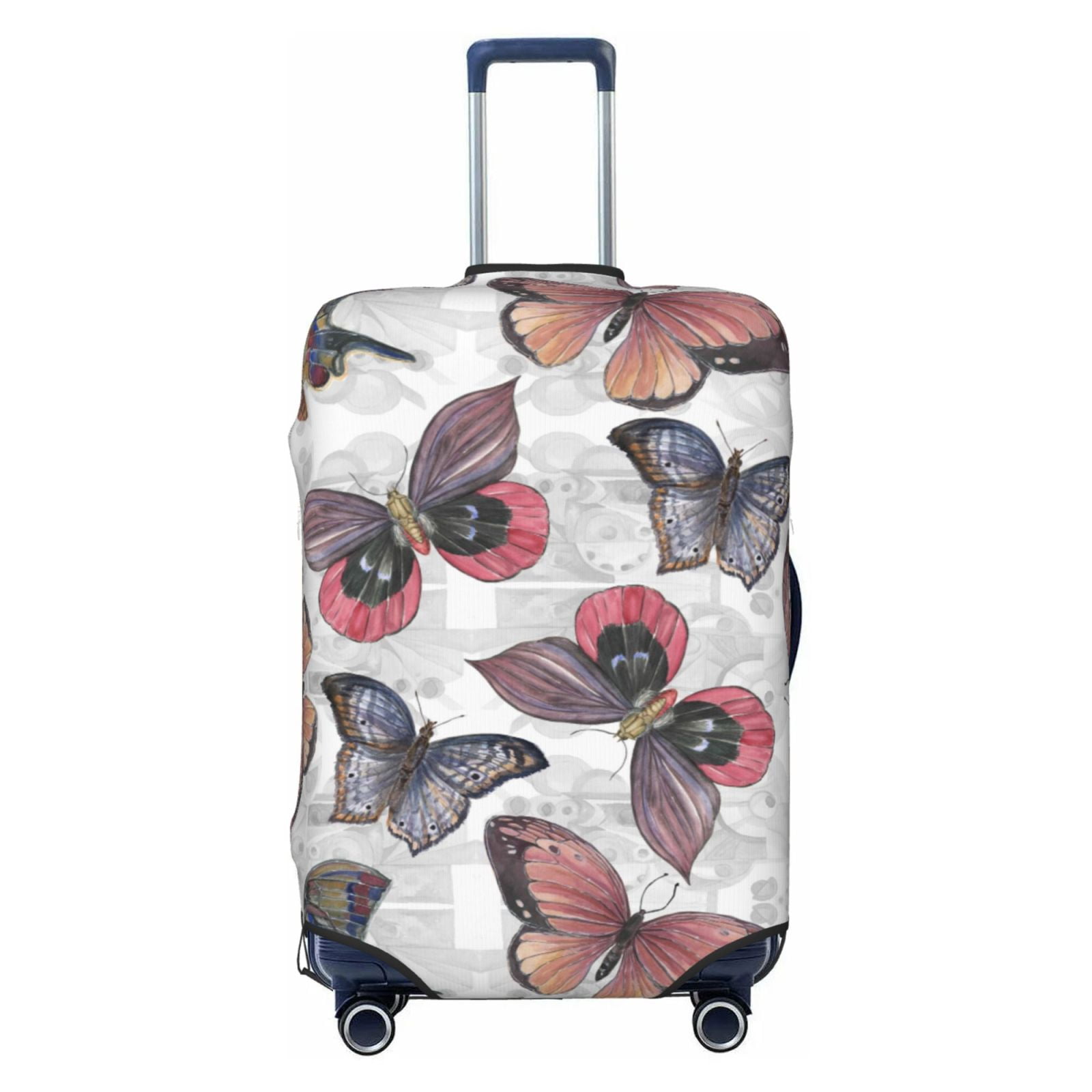 Easygdp Vintage Butterflies Print Elastic and Washable Suitcase ...