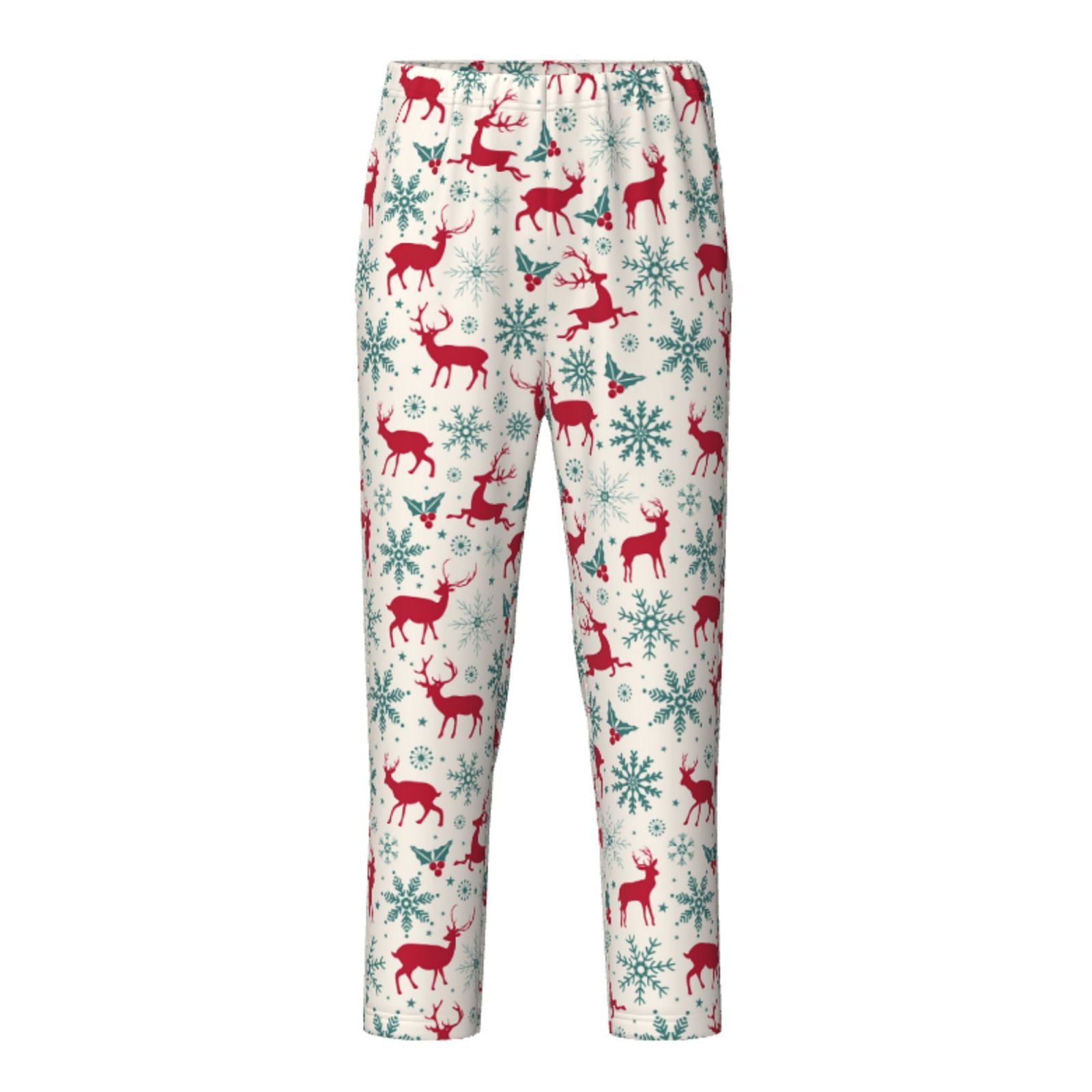 Easygdp Vintage Christmas Reindeer Boys Girls Pajama Pants Long Sleep ...