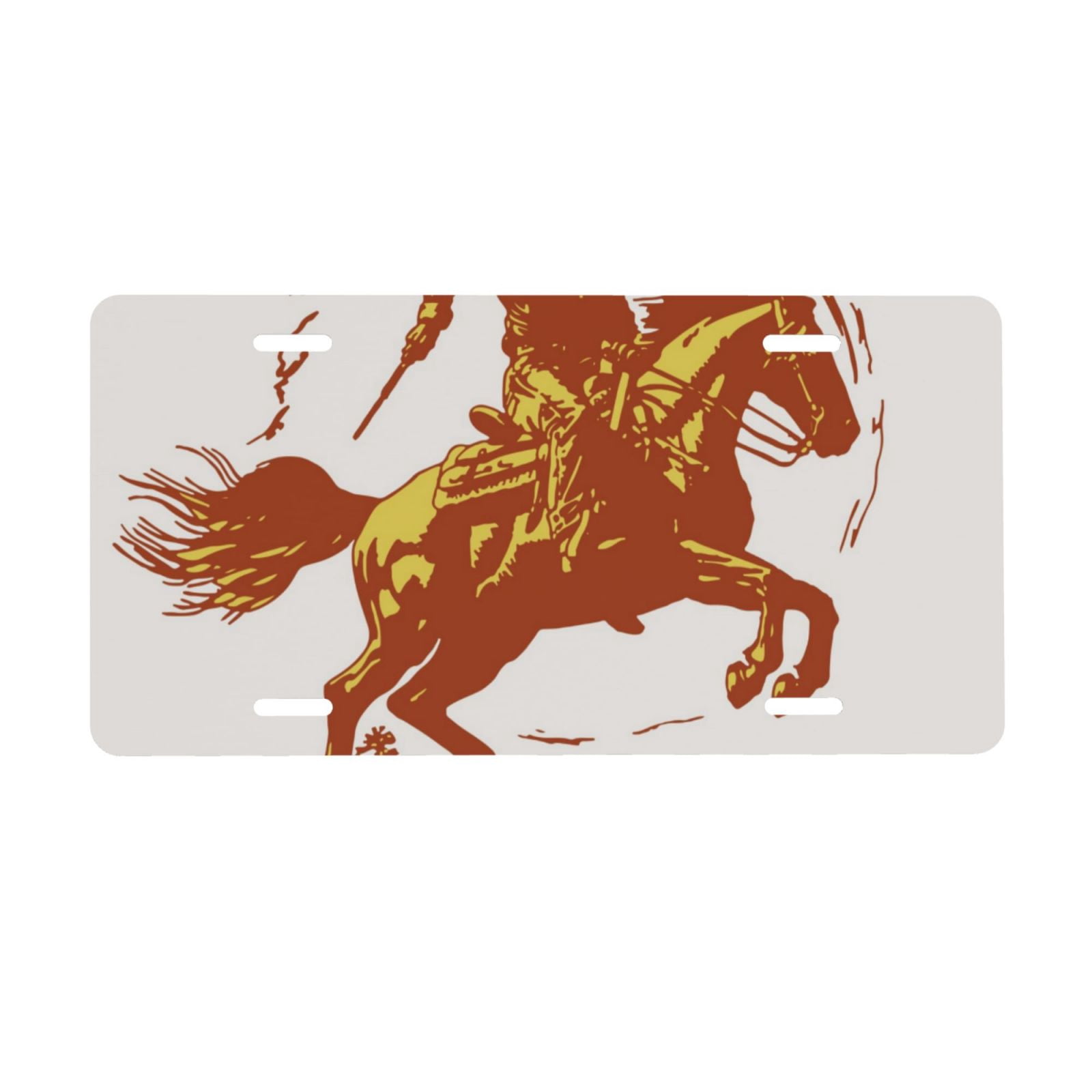 Easygdp Vintage Cowboy On A Bronco Horse License Plate Car Front ...