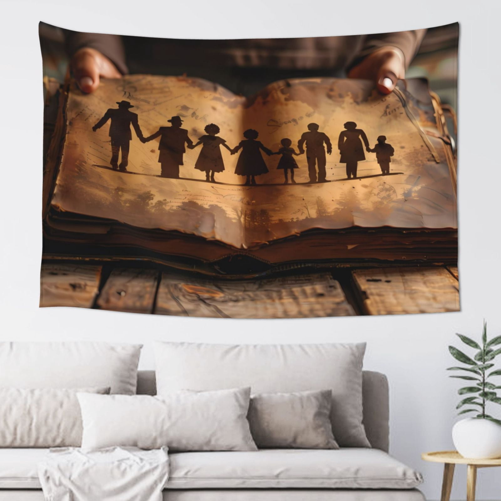 Easygdp Vintage Family History Book Tapestry Wall Hanging, Wall ...