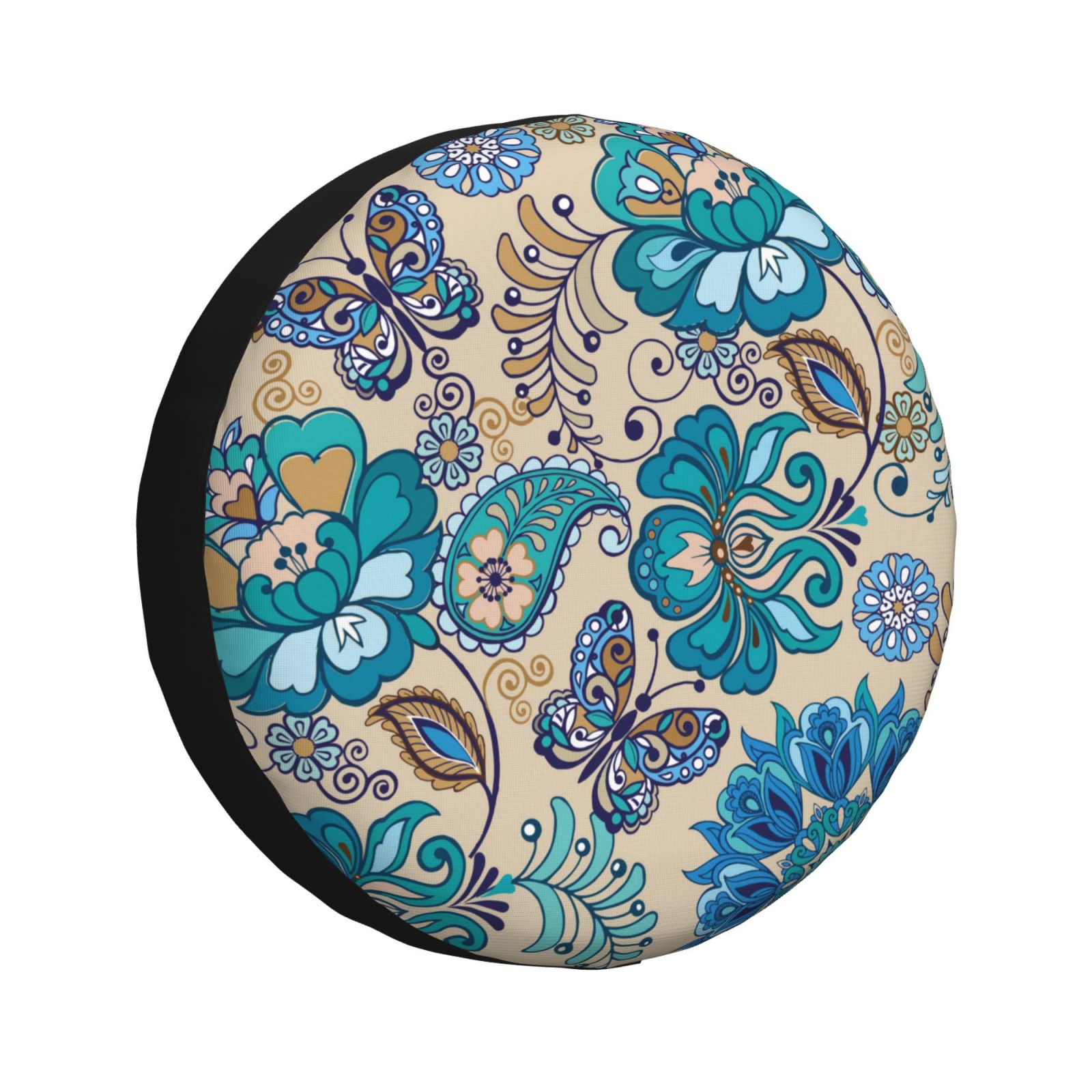 Easygdp Vintage Floral Butterflies Wheel Sun Guard, Spare Tire Cover ...