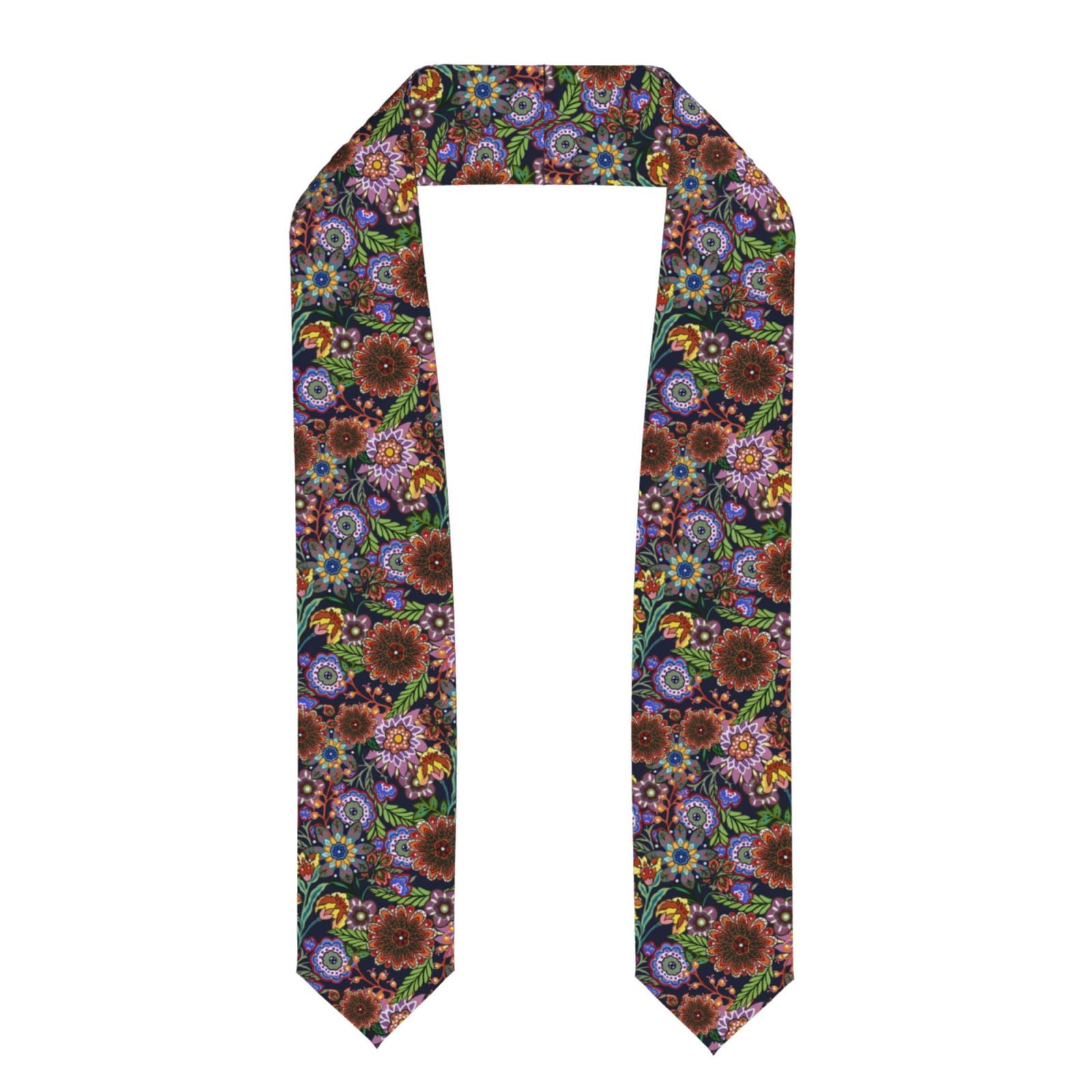 Easygdp Vintage Floral Unisex Adult Graduation Stole Shawl 36" Long for ...