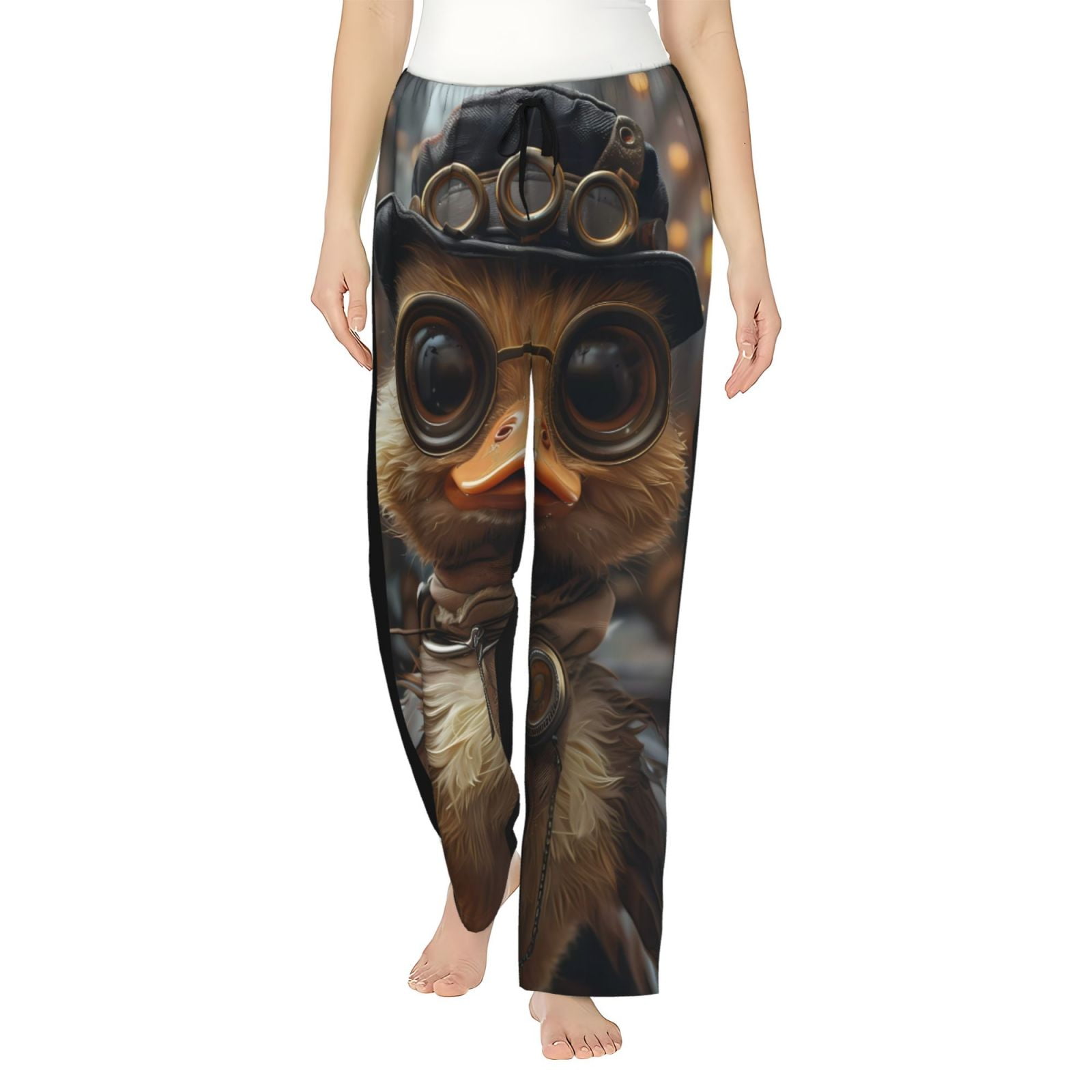 Easygdp Vintage Gentleman Duck Women's Drawstring Pajama Pants | Lounge ...