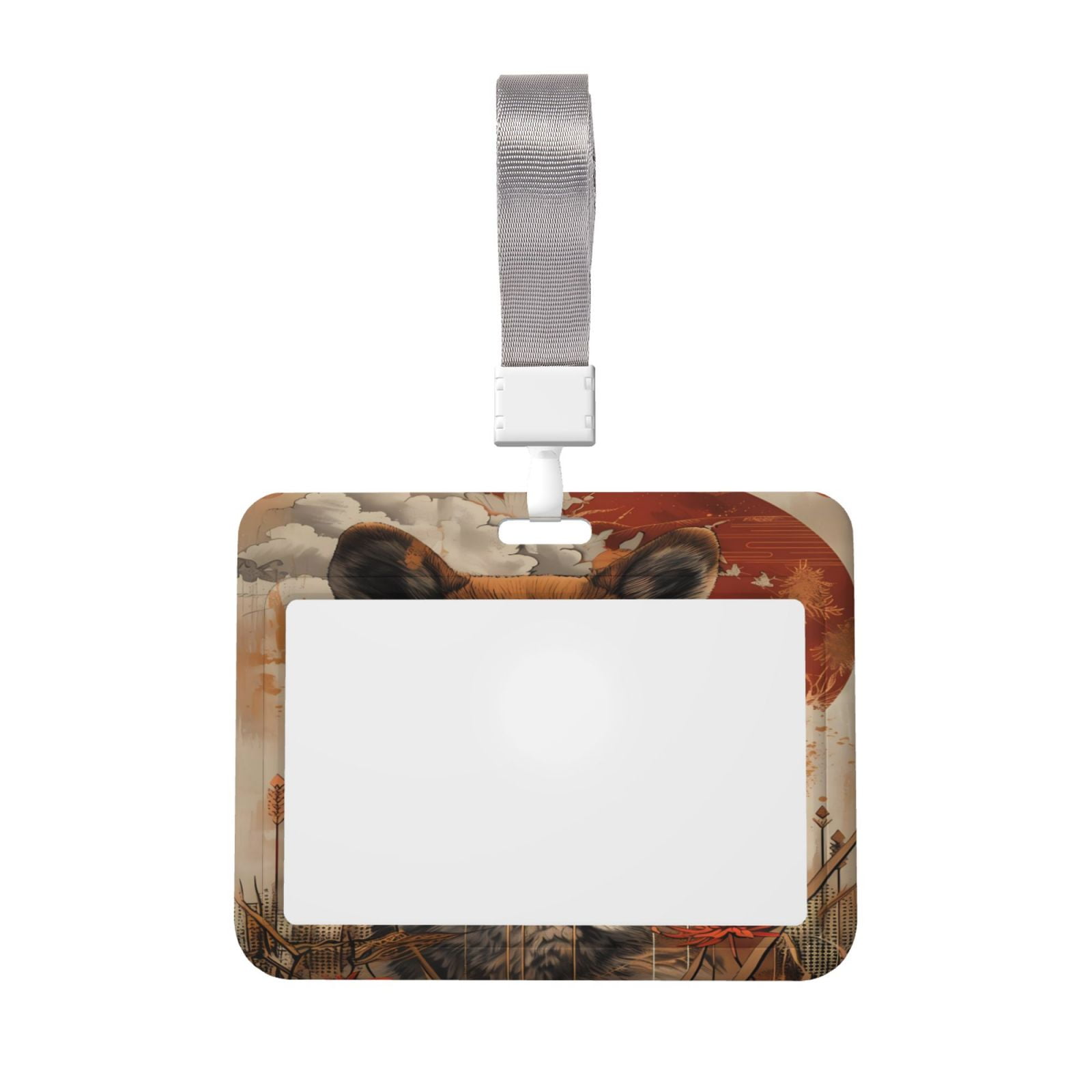 Easygdp Vintage Shiba Inu Art Card Badge Holder Work Badge Sleeve for ...