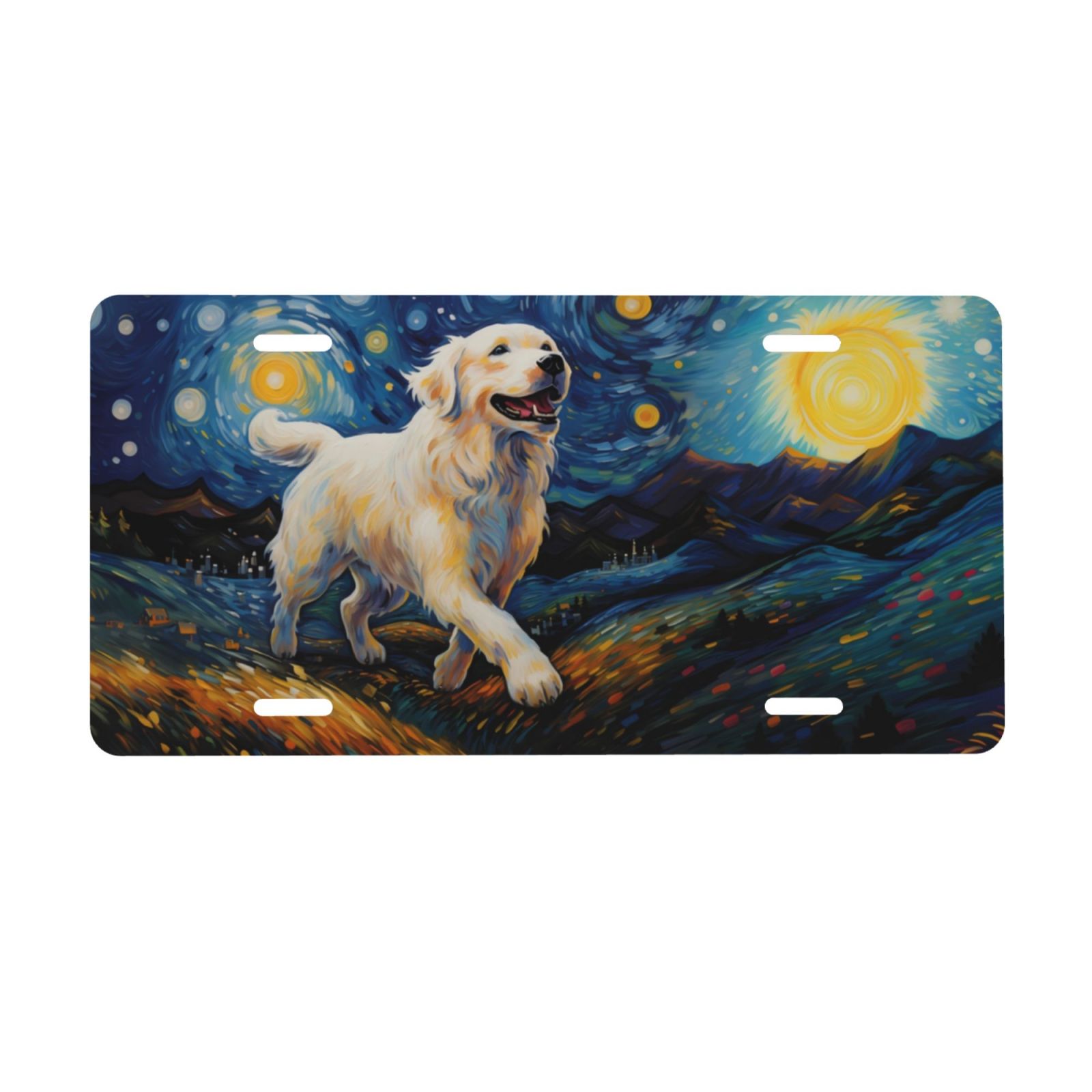 Easygdp Vintage Starry Sky Labrador A License Plate Car Front License ...