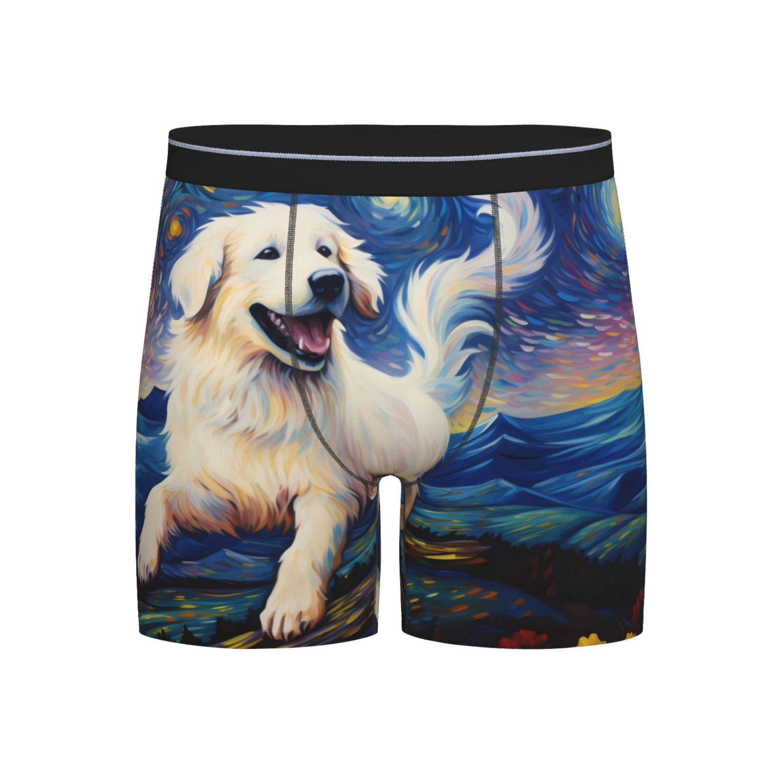 Easygdp Vintage Starry Sky Puppy Men's Boxer Briefs Men’s Underwear ...