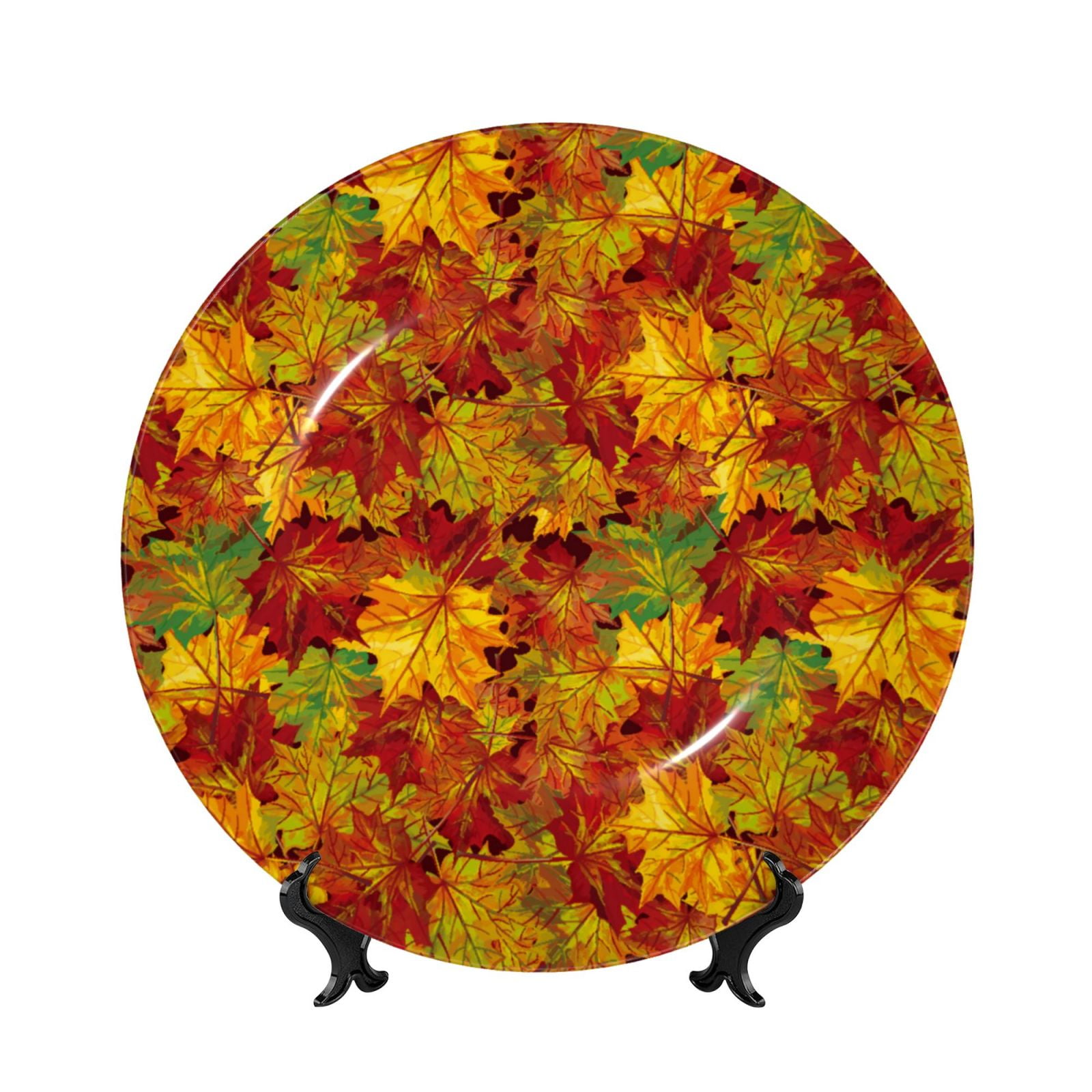 Easygdp Vintage maple leaf autumn Bone China Decorative Plate Ceramic ...