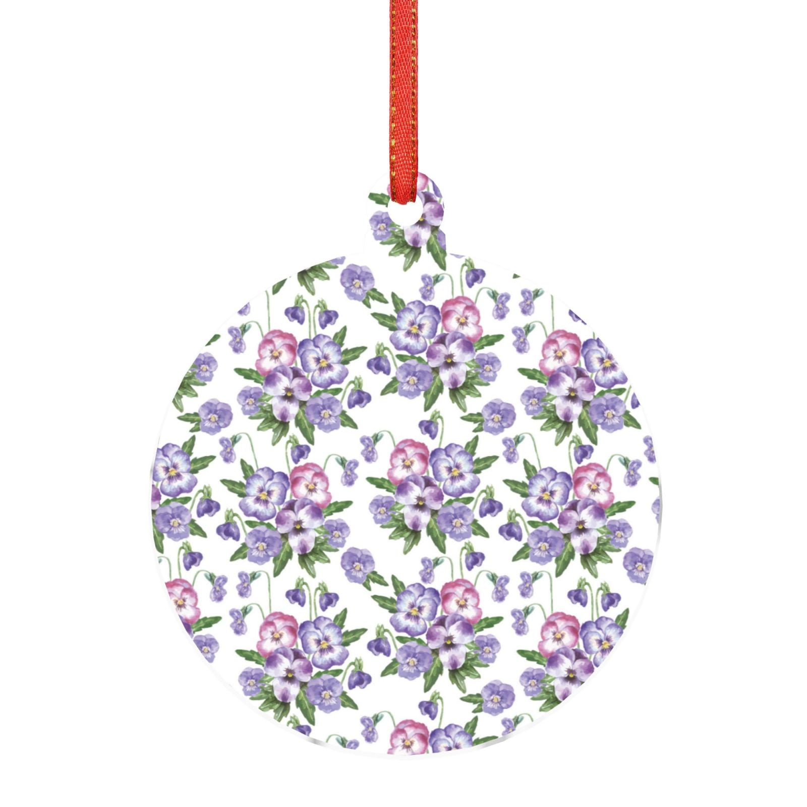 Easygdp Violets Flowers Christmas Ornament Acrylic Christmas Tree ...