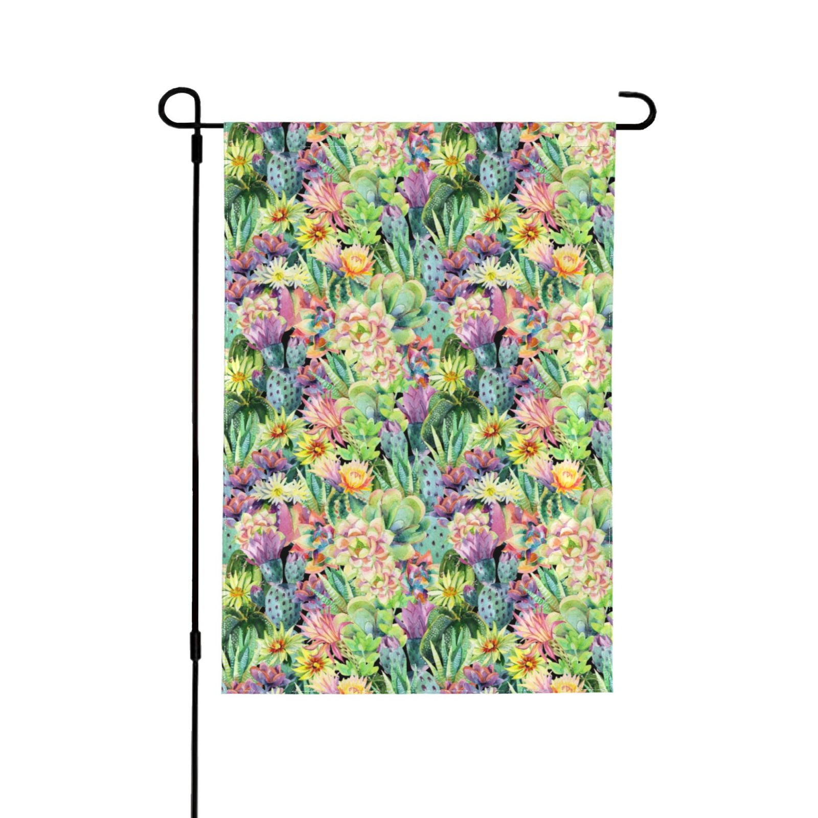 Easygdp Watercolor Blooming Cactus Garden Flag Yard Flag Welcome Flag ...