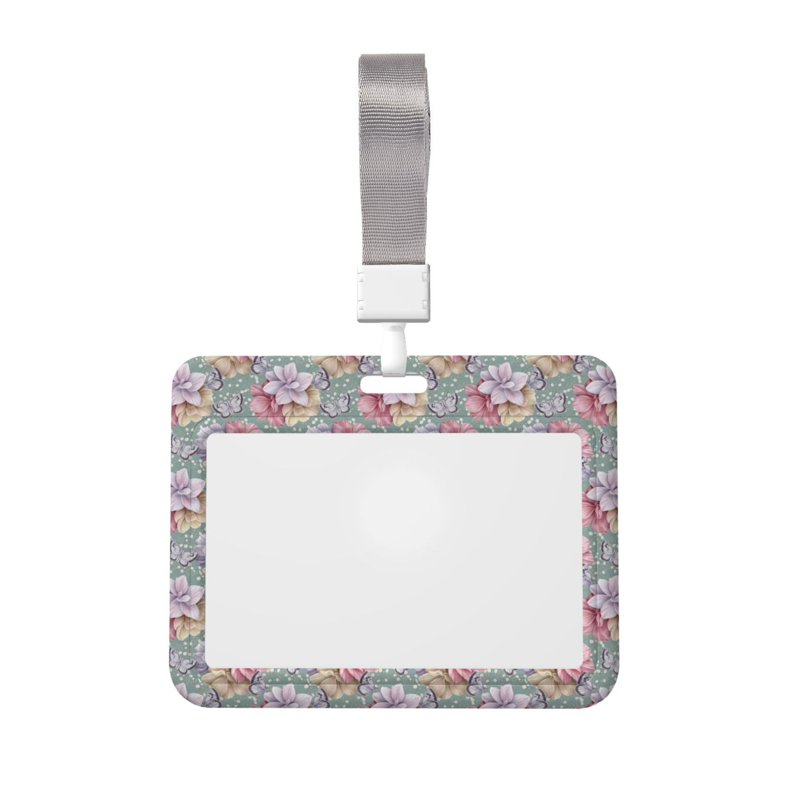 Easygdp Watercolor Butterflies Card Badge Holder Work Badge Sleeve for ...