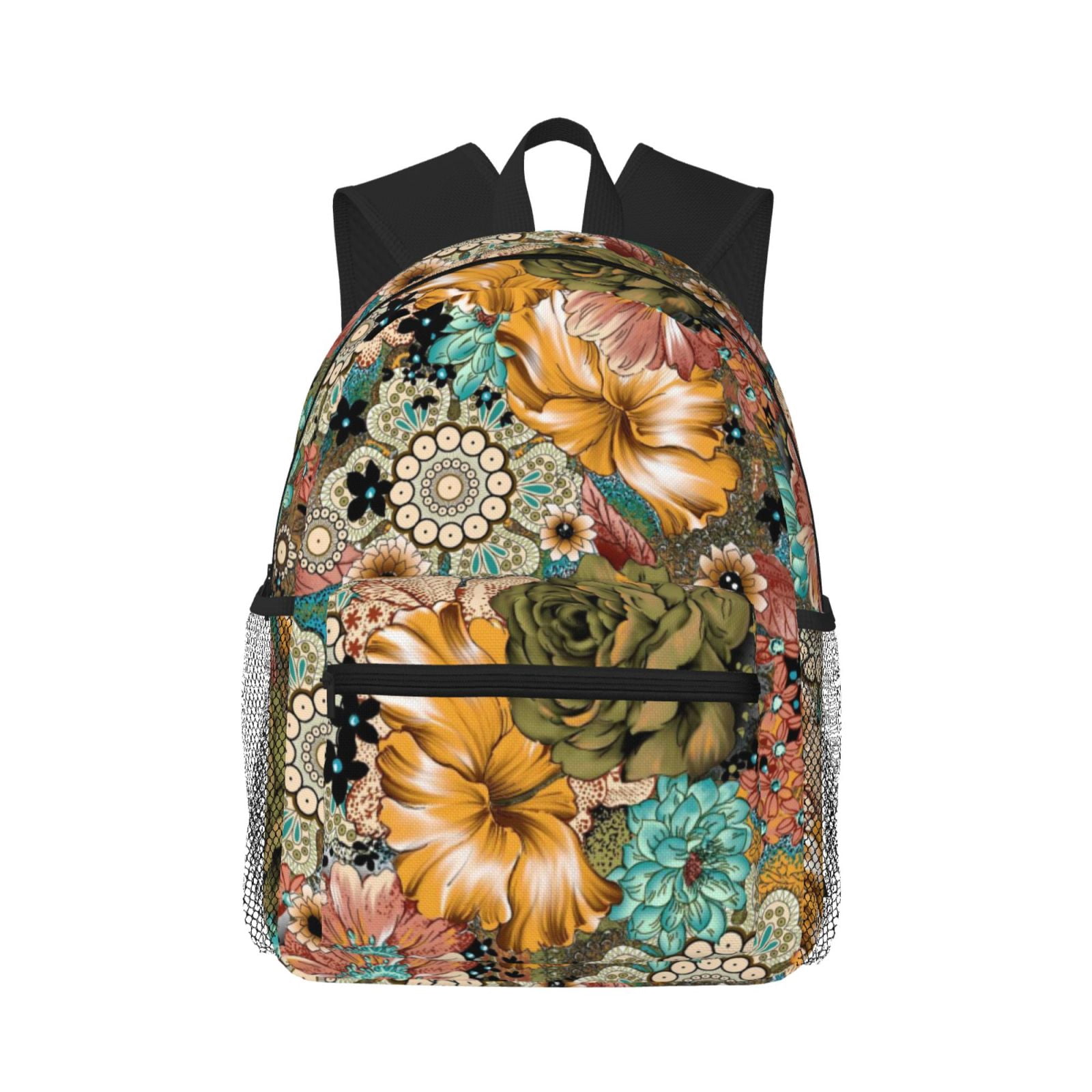 Easygdp Watercolor Flower Casual Laptop Backpack, Large Capacity ...