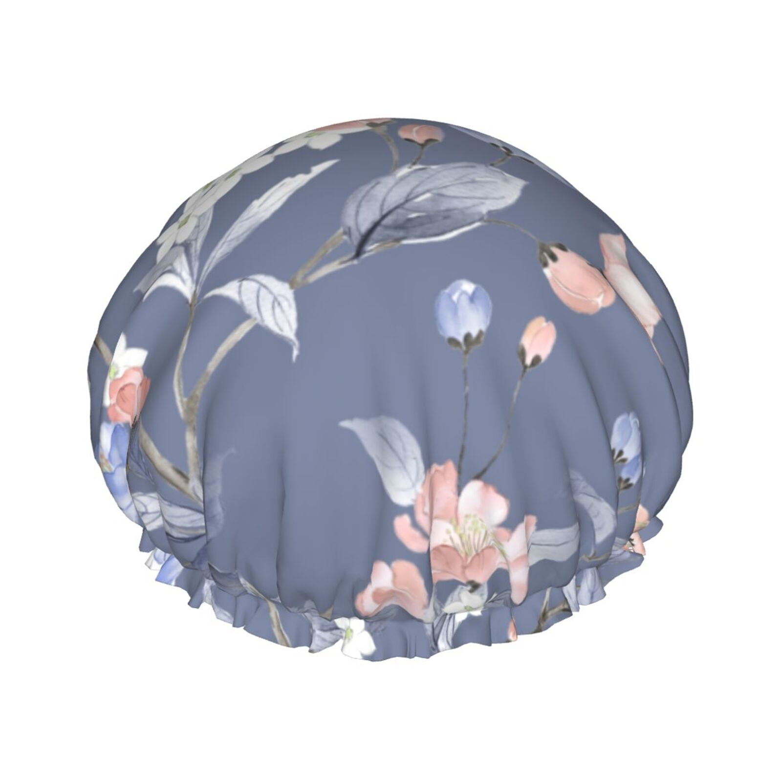 Easygdp Watercolor Flowers Butterfly Shower Caps for Women, Double ...