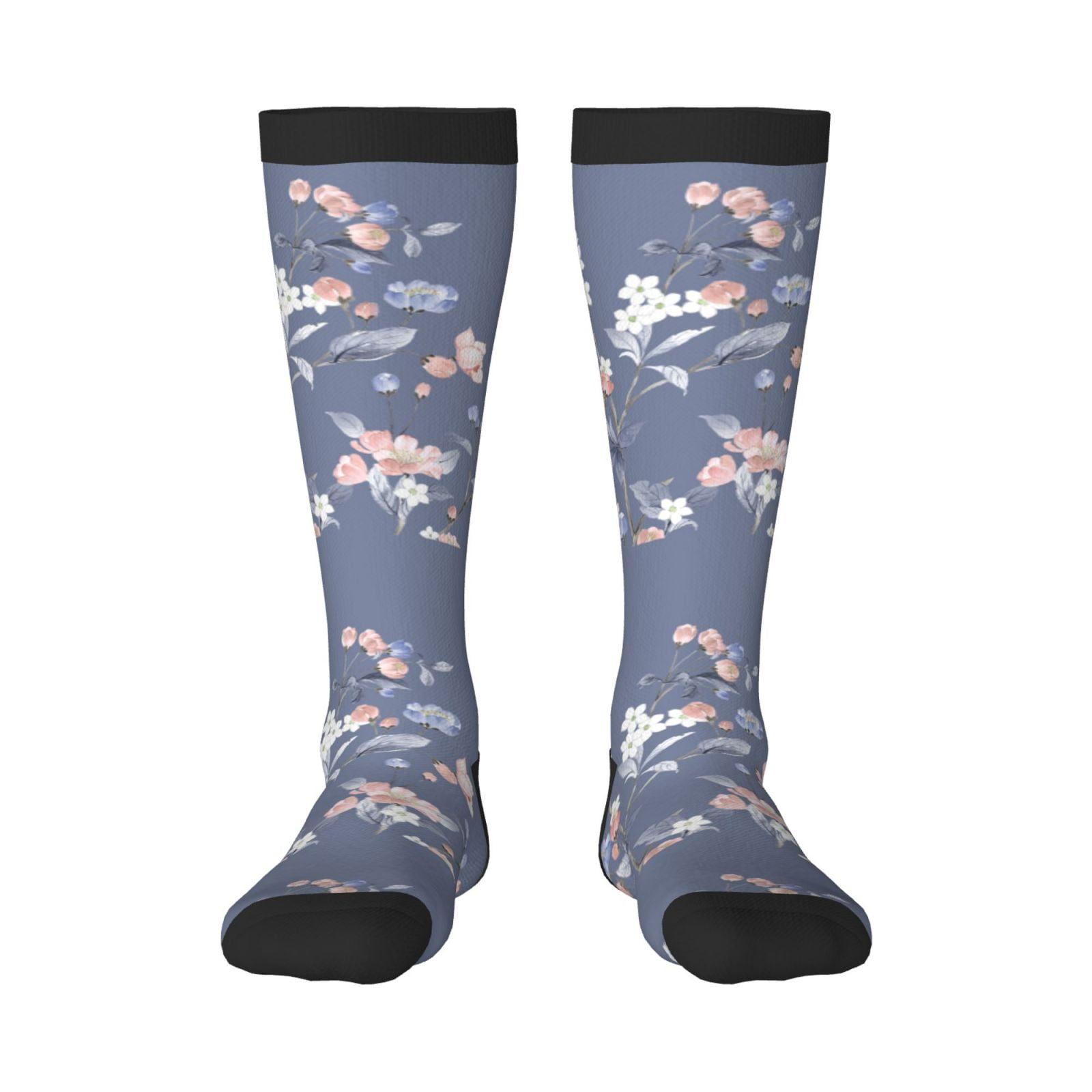 Easygdp Watercolor Flowers Butterfly Soccer Socks Sport Knee High Socks ...
