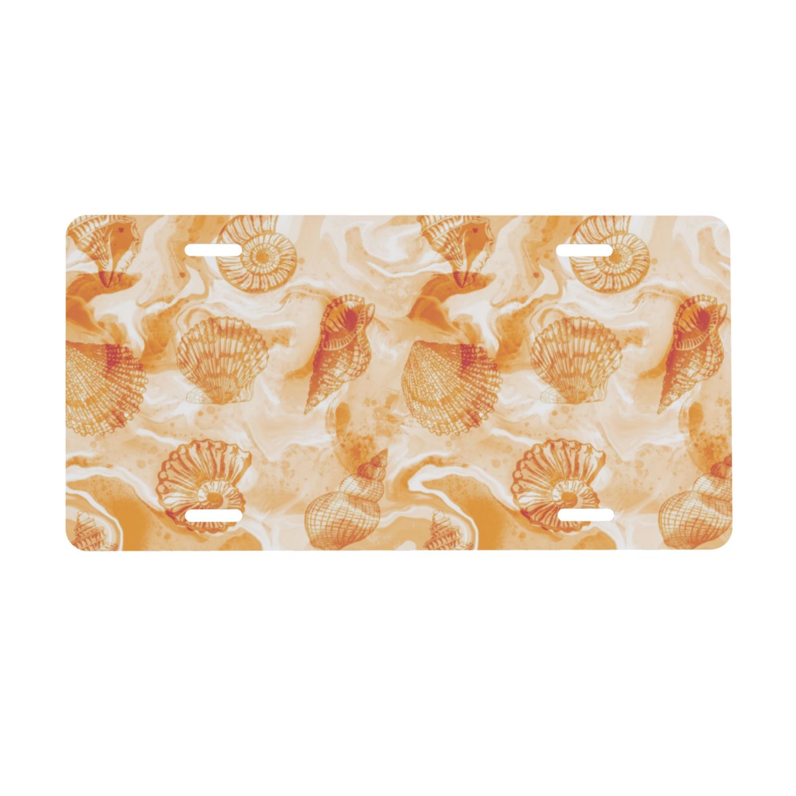 Easygdp Watercolor Sea Shells License Plate Car Front License Plate Car ...