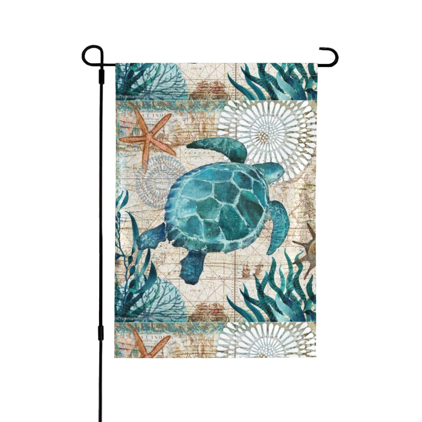 Easygdp Watercolor Sea Turtle Garden Flag Yard Flag Welcome Flag ...