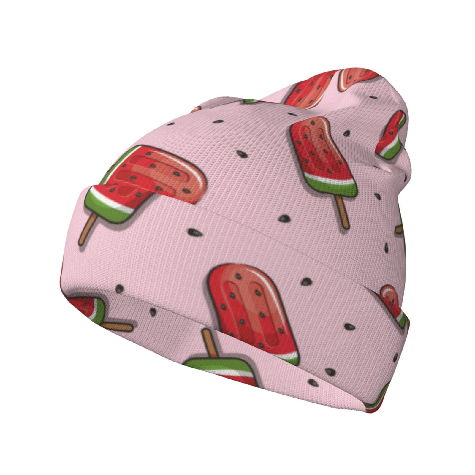 Easygdp Watermelon Ice Cream Winter Beanie for Men Women Beanie Knit ...