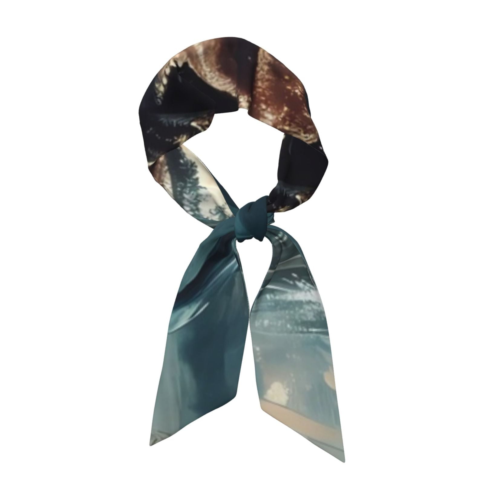 Easygdp Wave Sailboat Shark Neck Scarf Printed Scarves Head for Women'S ...