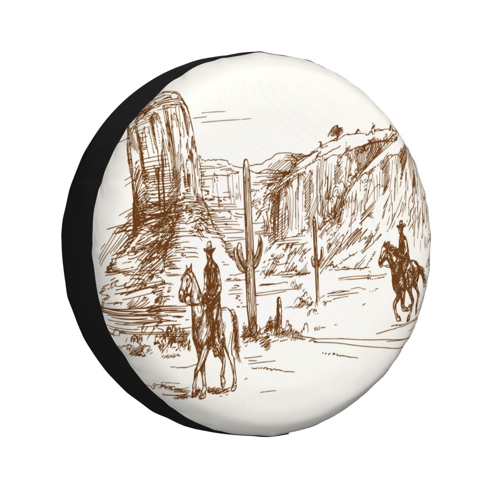 Easygdp Western Desert Cowboys Wheel Sun Guard, Spare Tire Cover ...