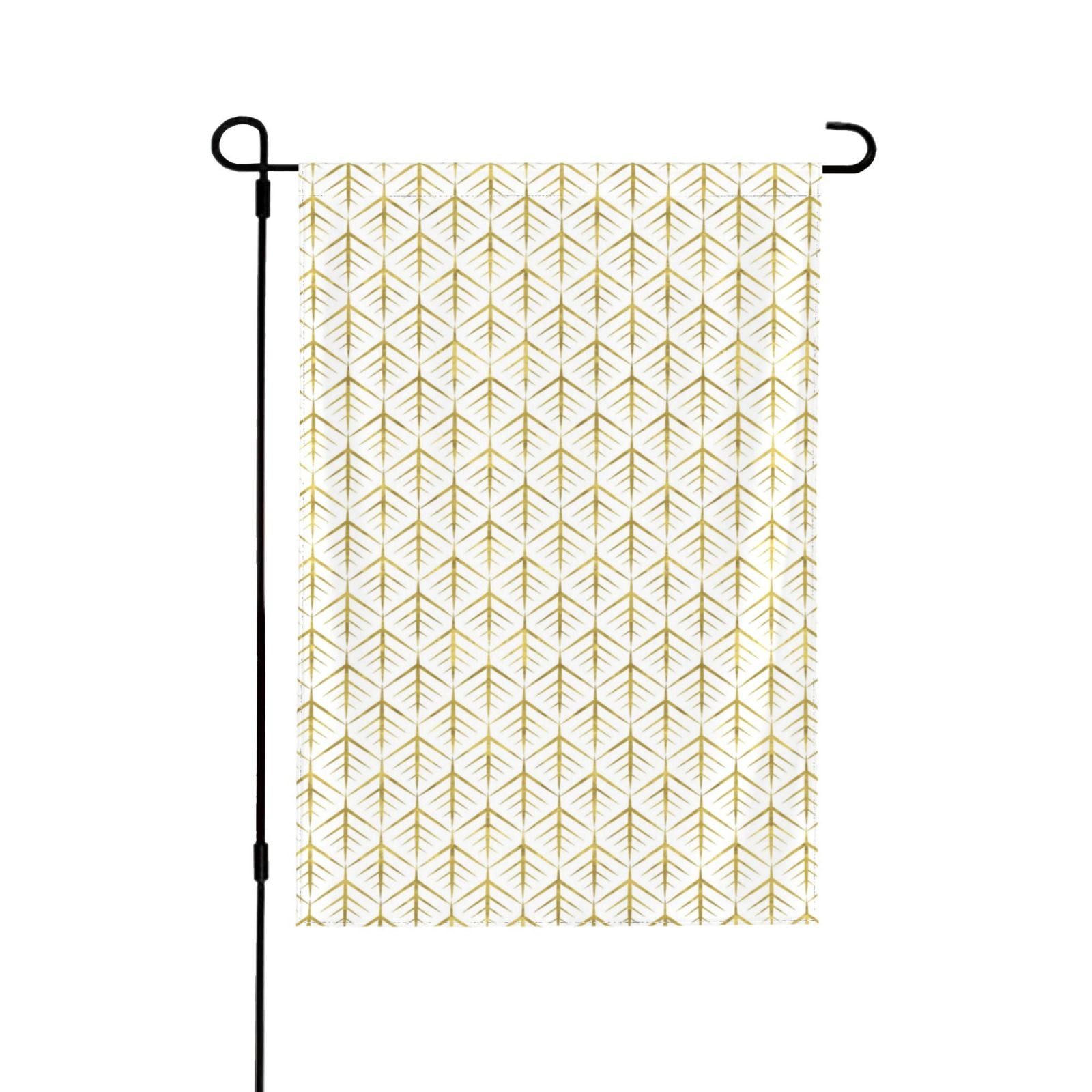Easygdp White And Gold Geometry Garden Flag Yard Flag Welcome Flag ...