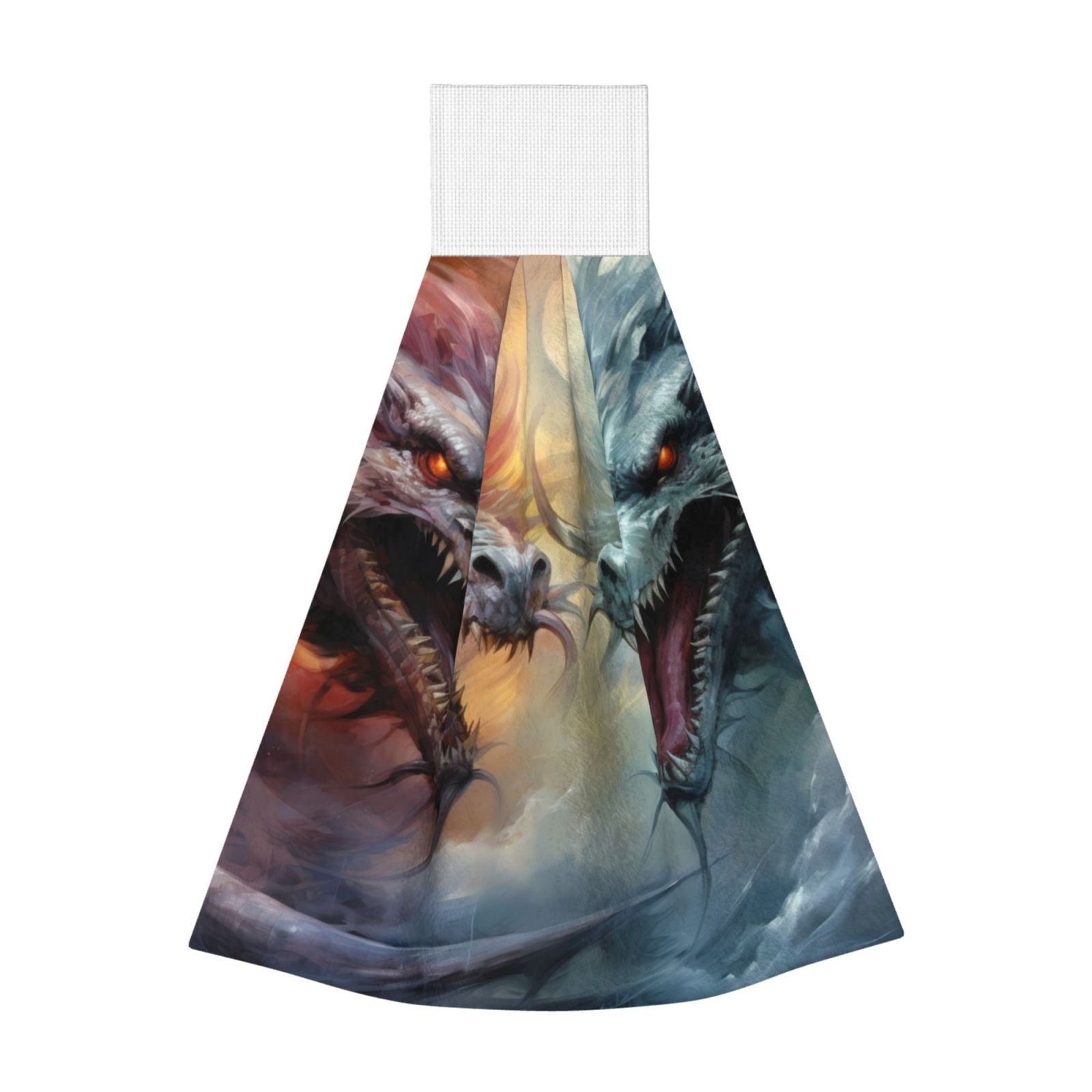 Easygdp White And Red Storm Dragon Kitchen Hand Towels Hanging Tie ...