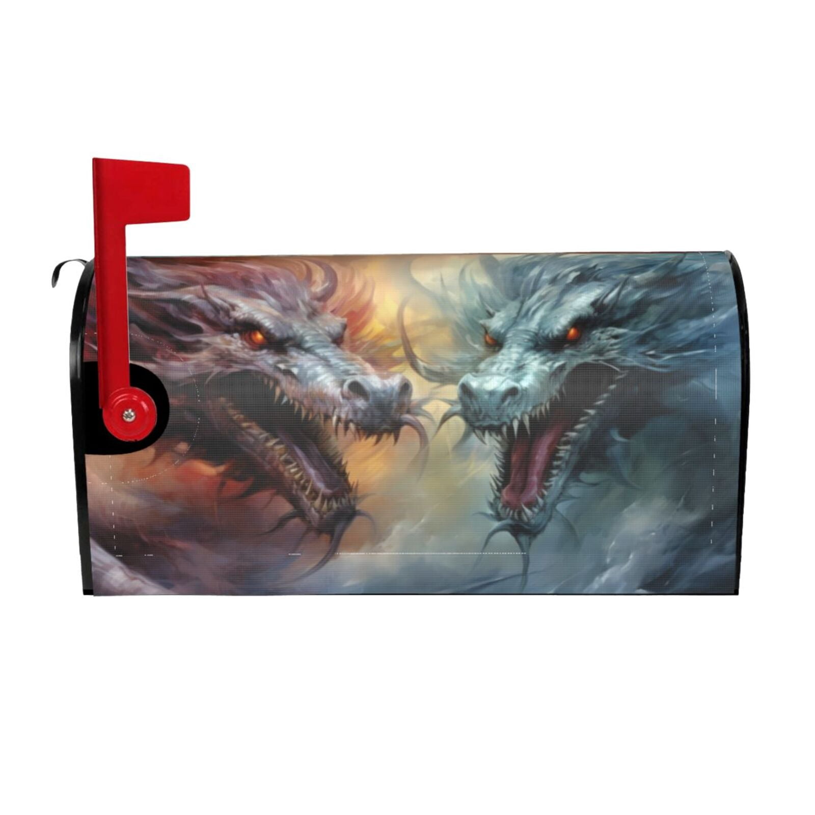 Easygdp White And Red Storm Dragon Mailbox Covers Garden Outdoor Yard ...