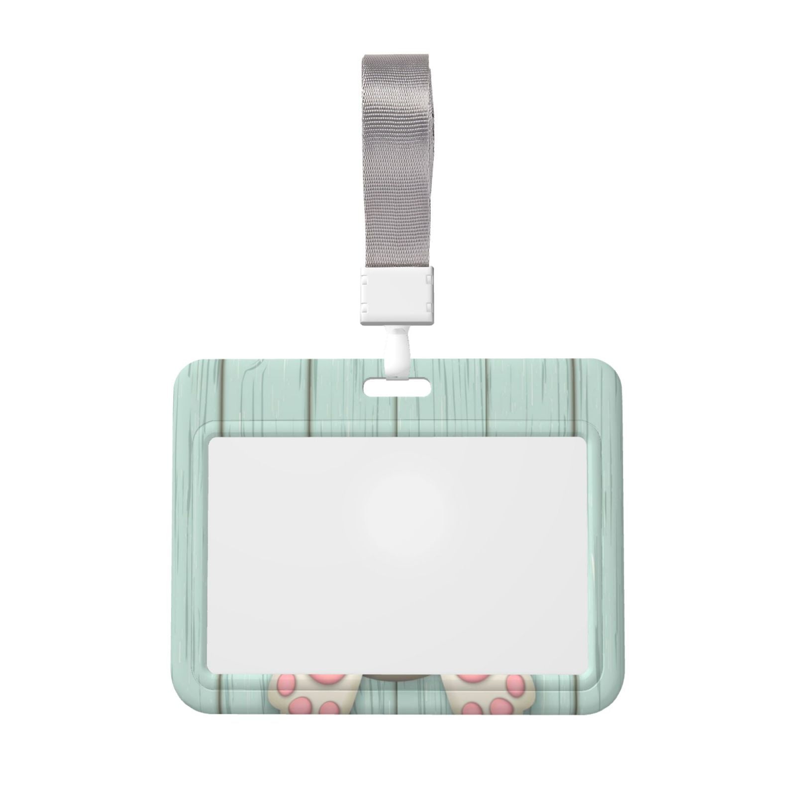 Easygdp White Bunny Bottom And Easter Eggs Card Badge Holder Work Badge ...
