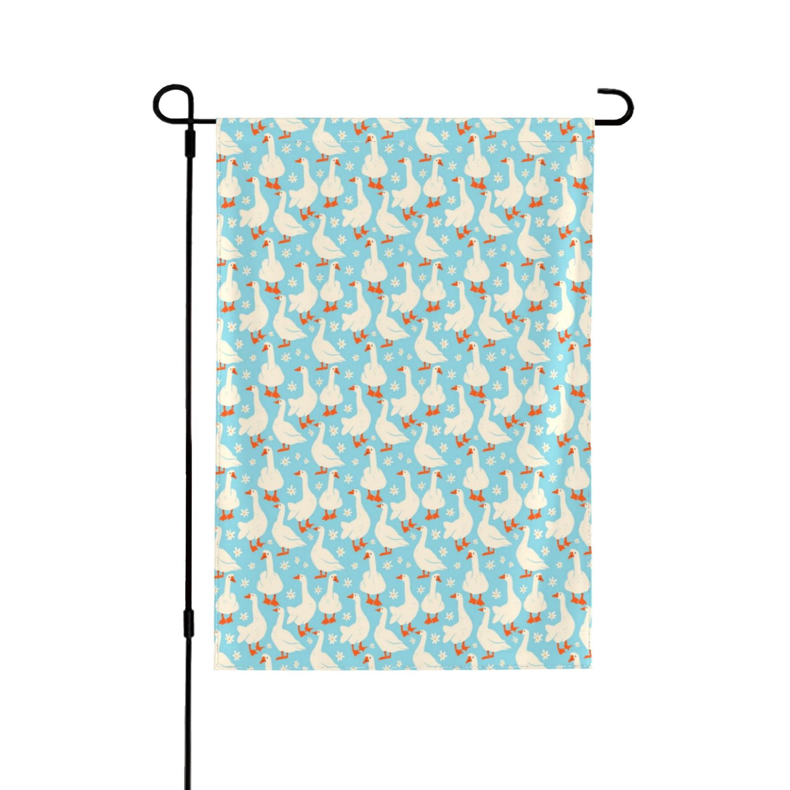Easygdp White Geese and Flower Garden Flag Yard Flag Welcome Flag ...