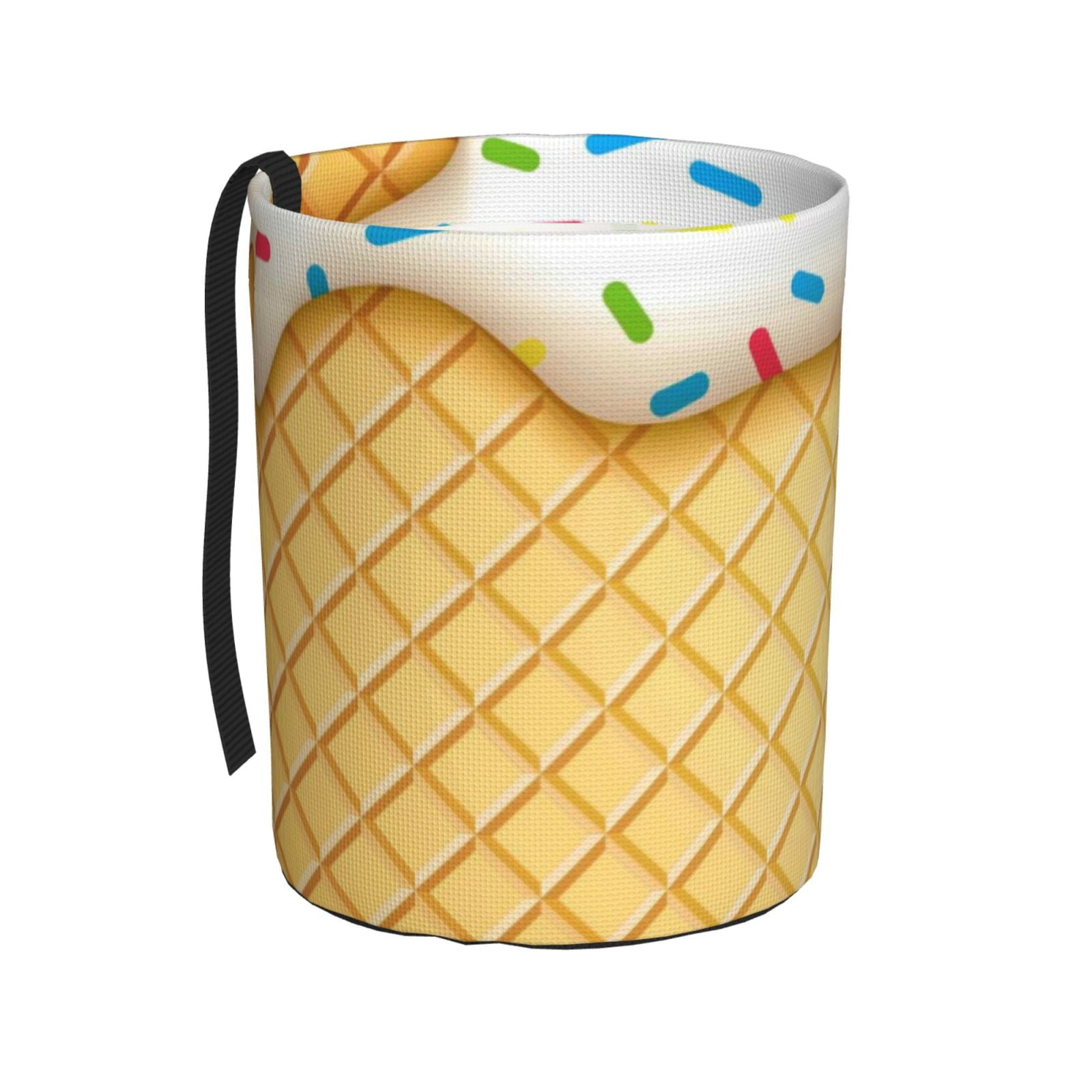 Easygdp White Ice Cream Car Trash Can Garbage Car Accessories Trash Can ...