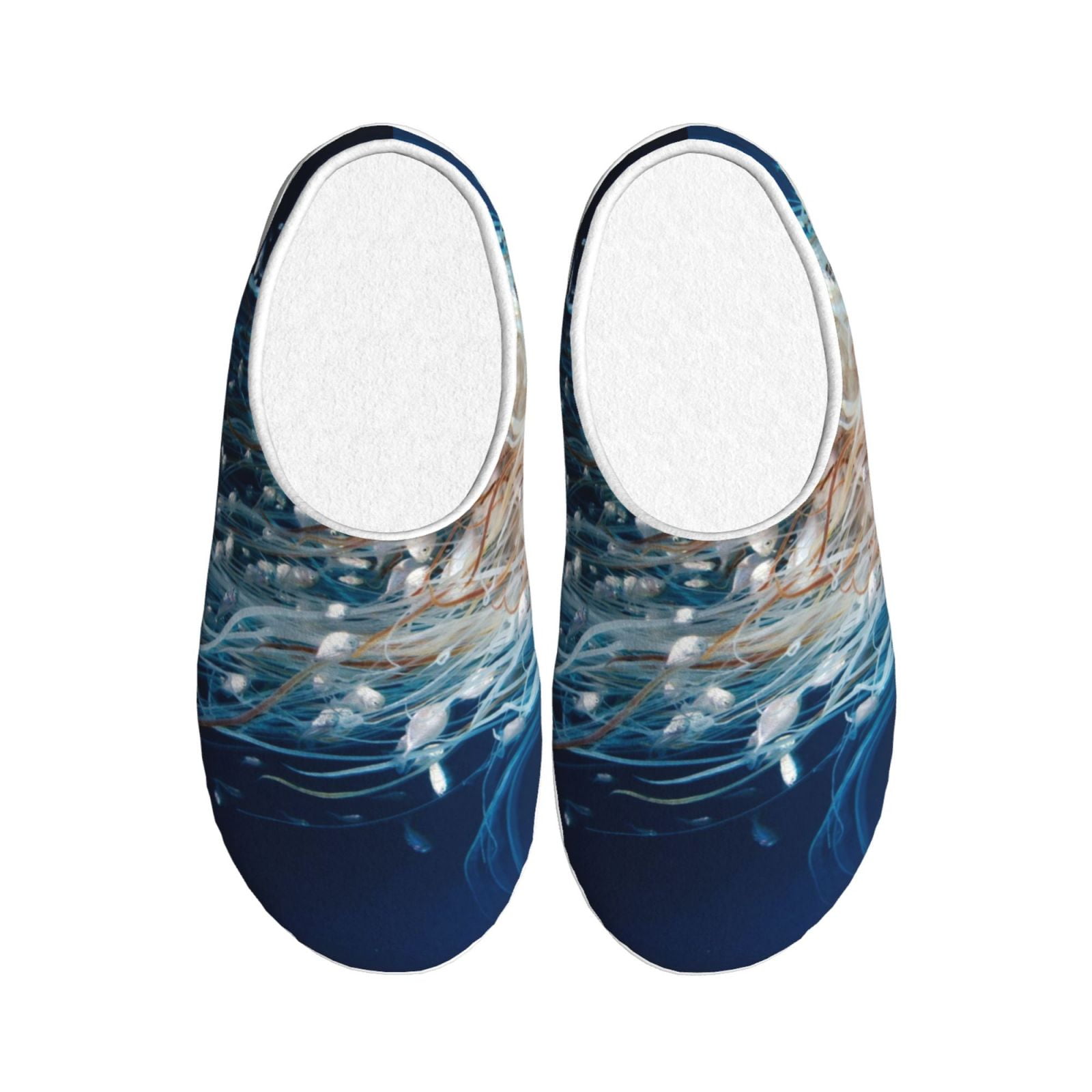 Easygdp White Jellyfish Dansing in the Ocean Slippers for Women Mens ...
