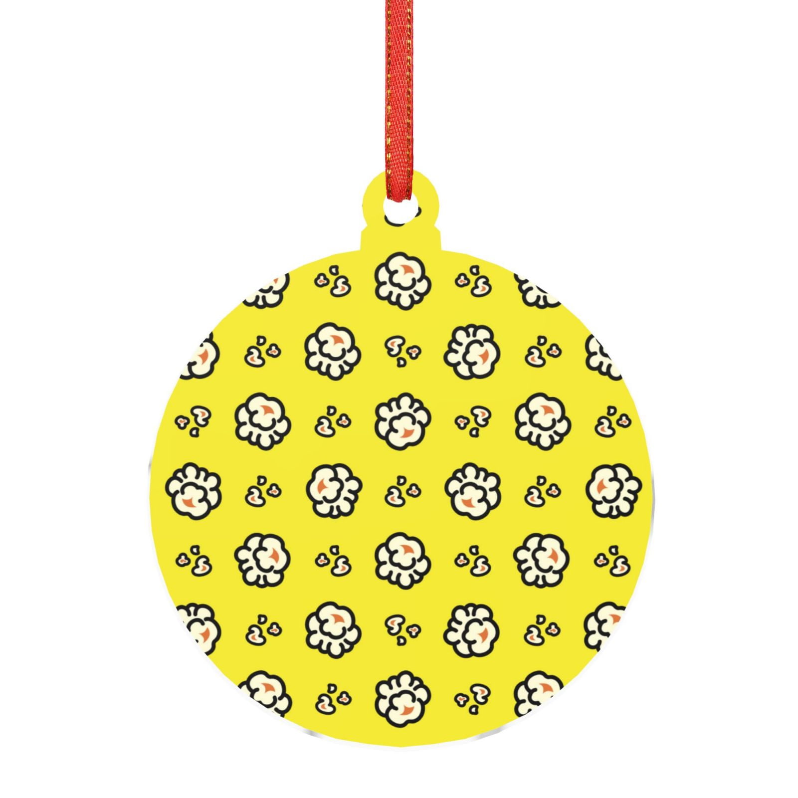 Easygdp White Popcorn Christmas Ornament Acrylic Christmas Tree Pendant ...