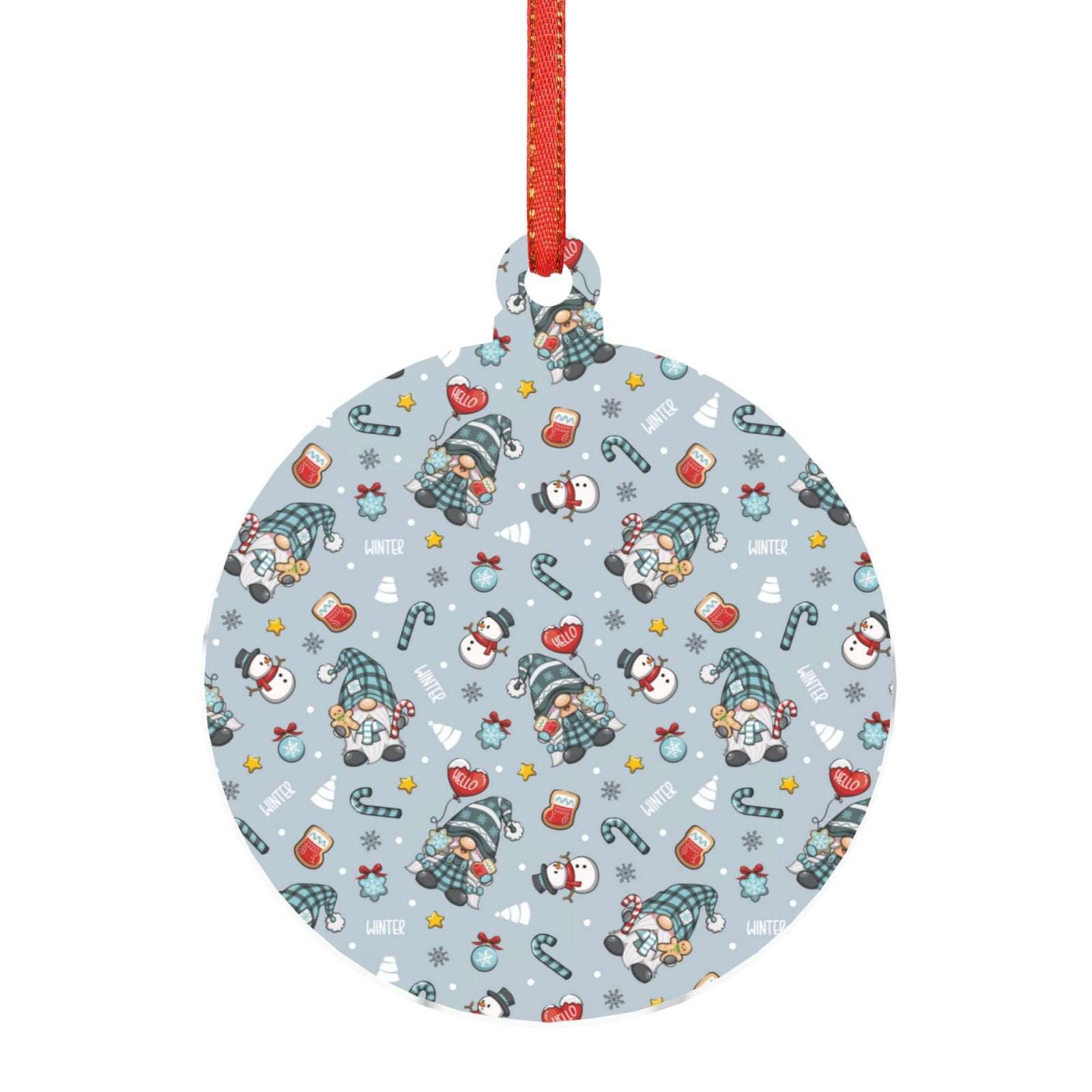 Easygdp Winter Gnome And Snowman Christmas Ornament Acrylic Christmas ...