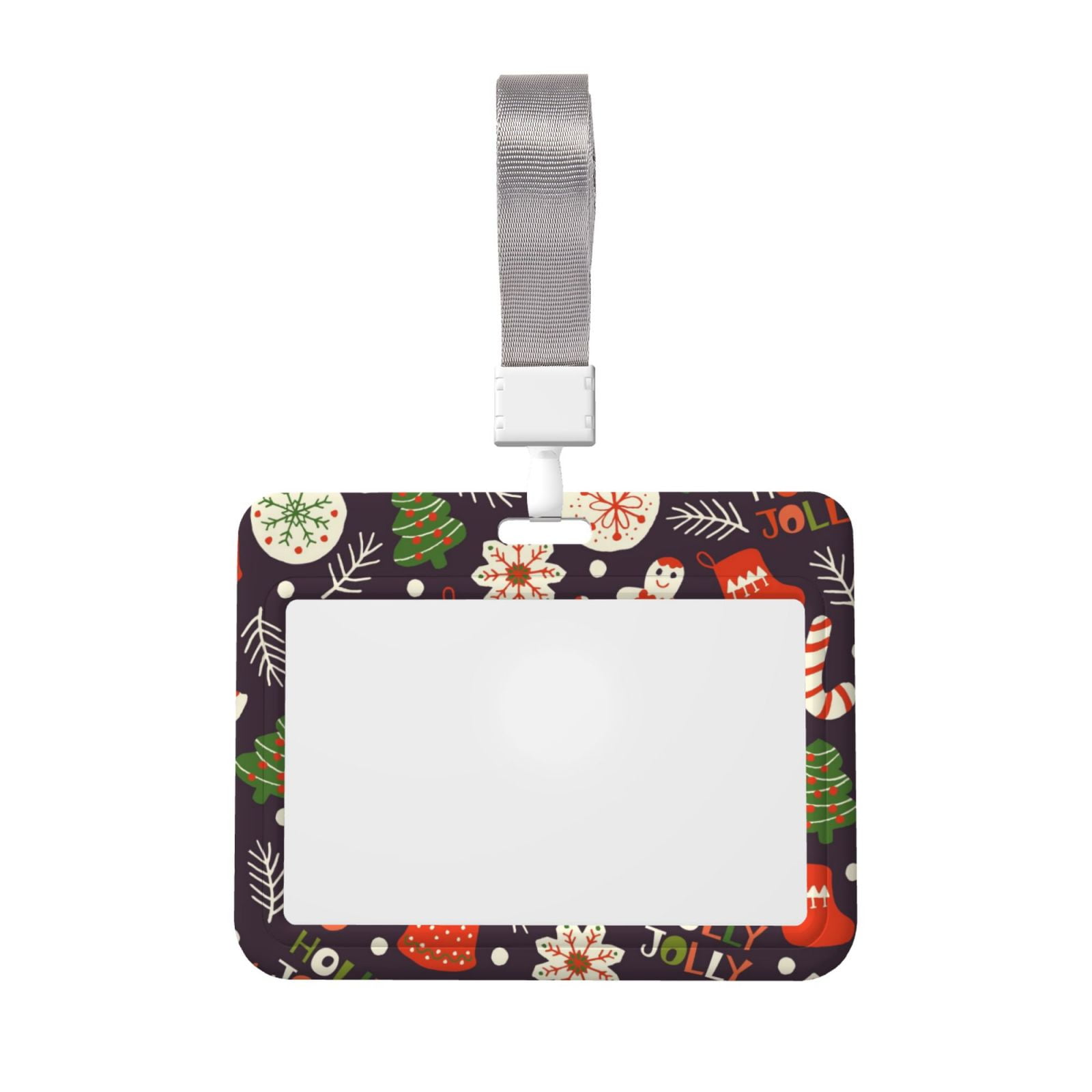 Easygdp Winter Holiday Christmas Card Badge Holder Work Badge Sleeve ...
