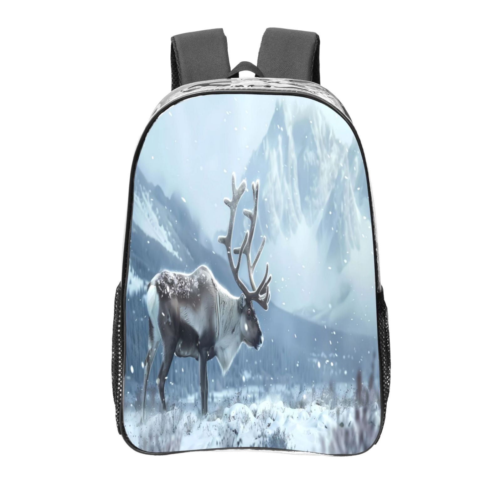 Easygdp Winter Reindeer In Snowy Mountains Clear Backpack, Transparent ...