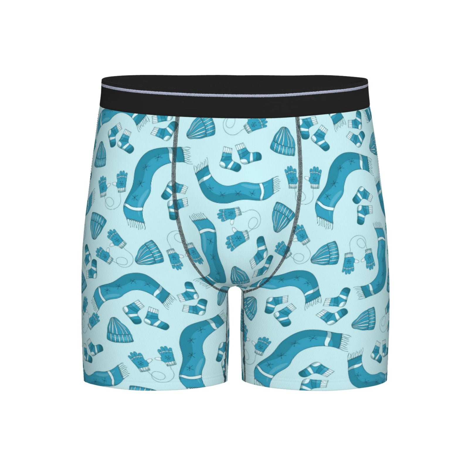 Easygdp Winter Warmth Blue Knitted Men's Boxer Briefs Men’s Underwear ...