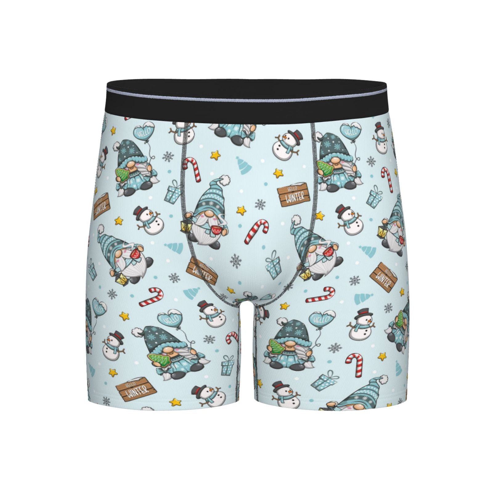 Easygdp Winter Wonderland Light Blue Men's Boxer Briefs Men’s Underwear ...