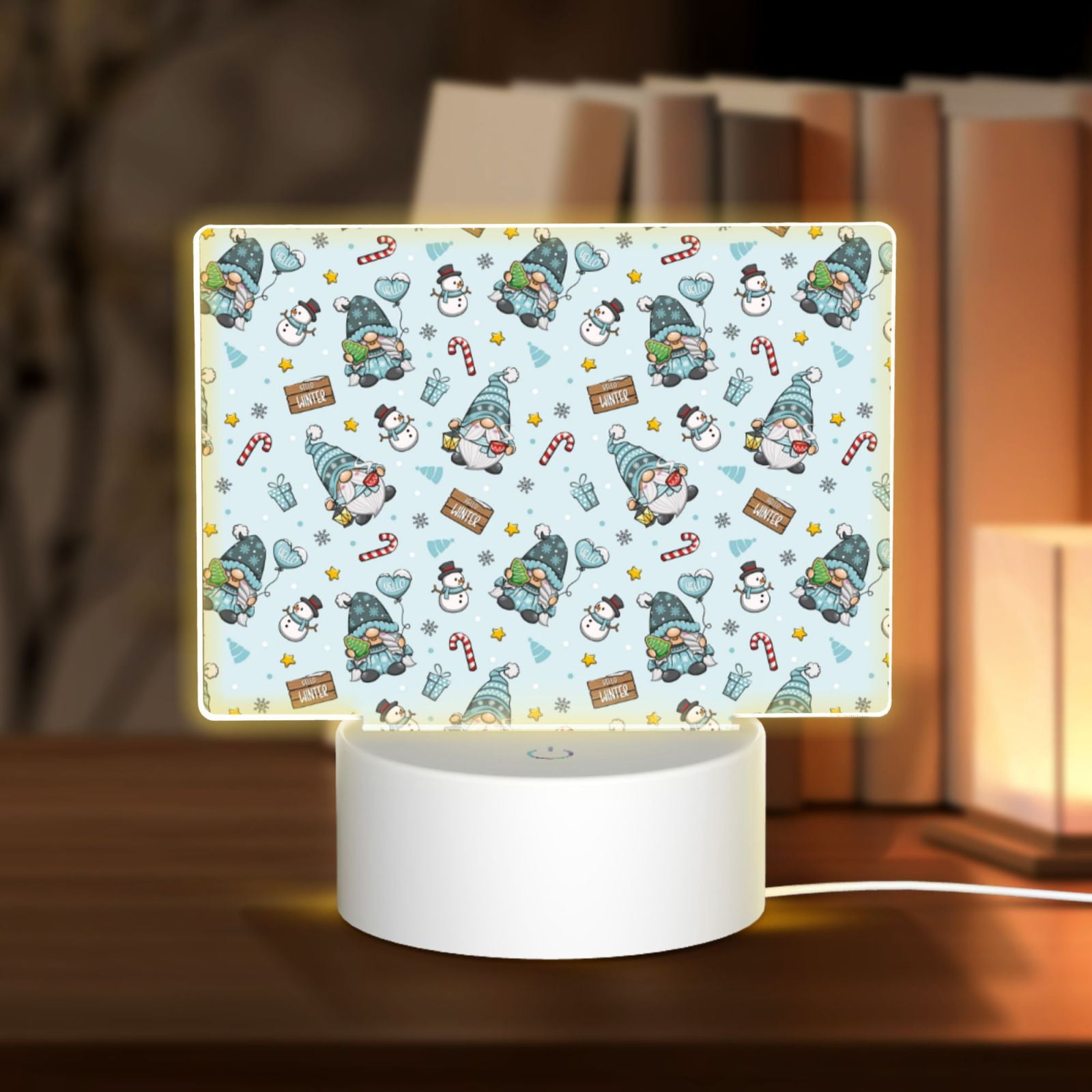 Easygdp Winter Wonderland Light Blue Rectangular Acrylic Night Light ...