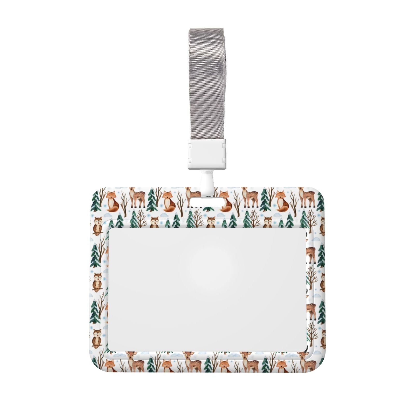 Easygdp Winter Woodland Friends Card Badge Holder Work Badge Sleeve for ...