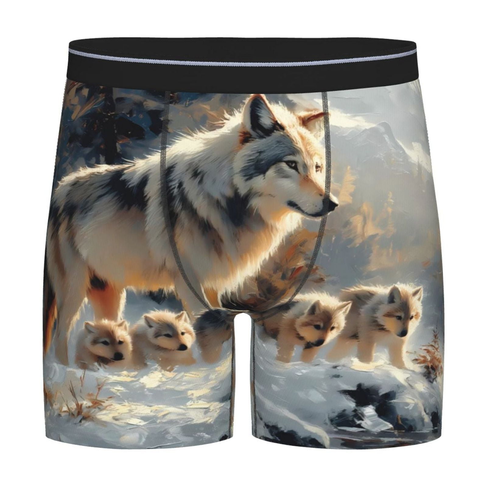Easygdp Wolf Family Winter Wonderland Men's Boxer Briefs Men’s ...