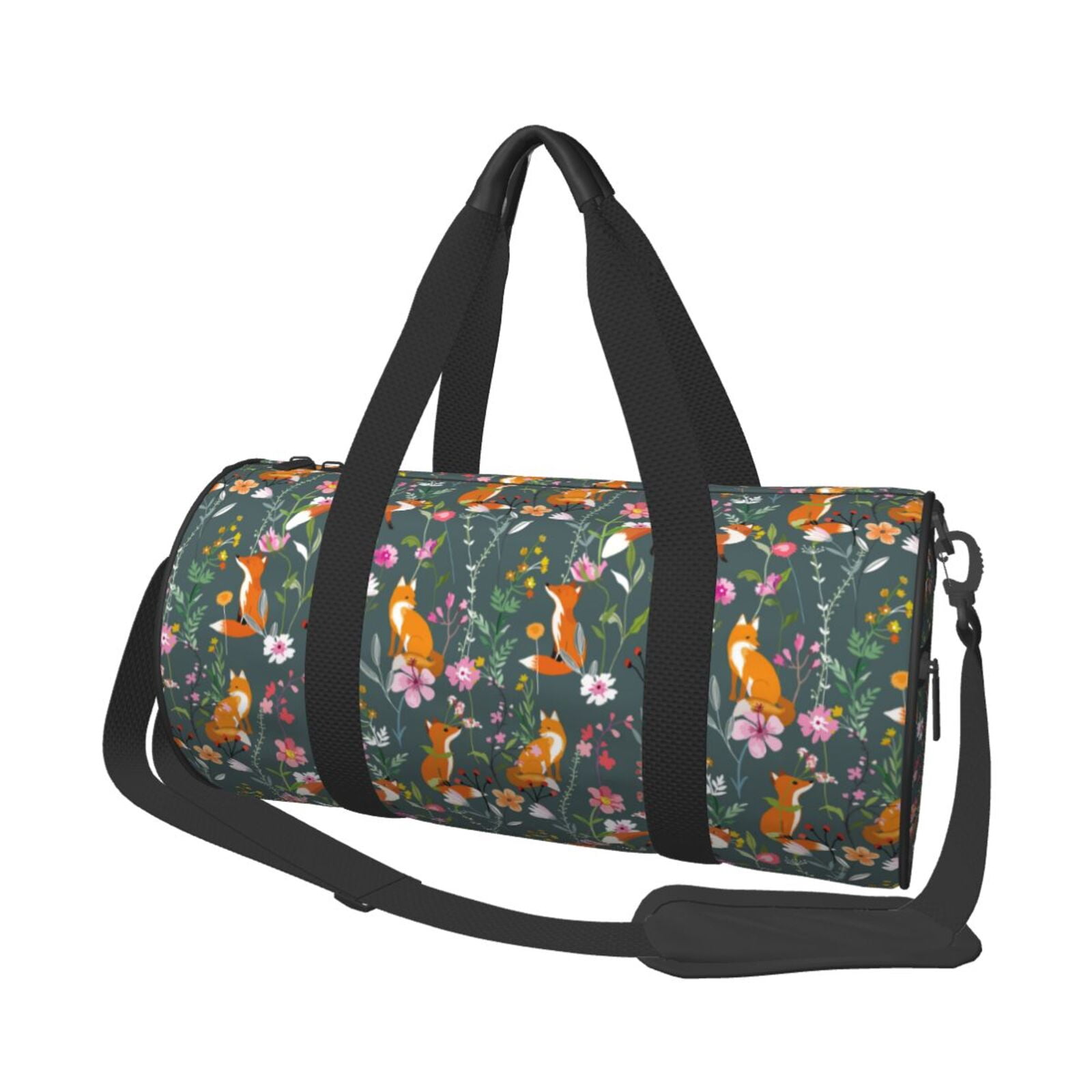 Easygdp Wolf Fox In Flower Forest Travel Duffle Bag,Carry on Bag Travel ...