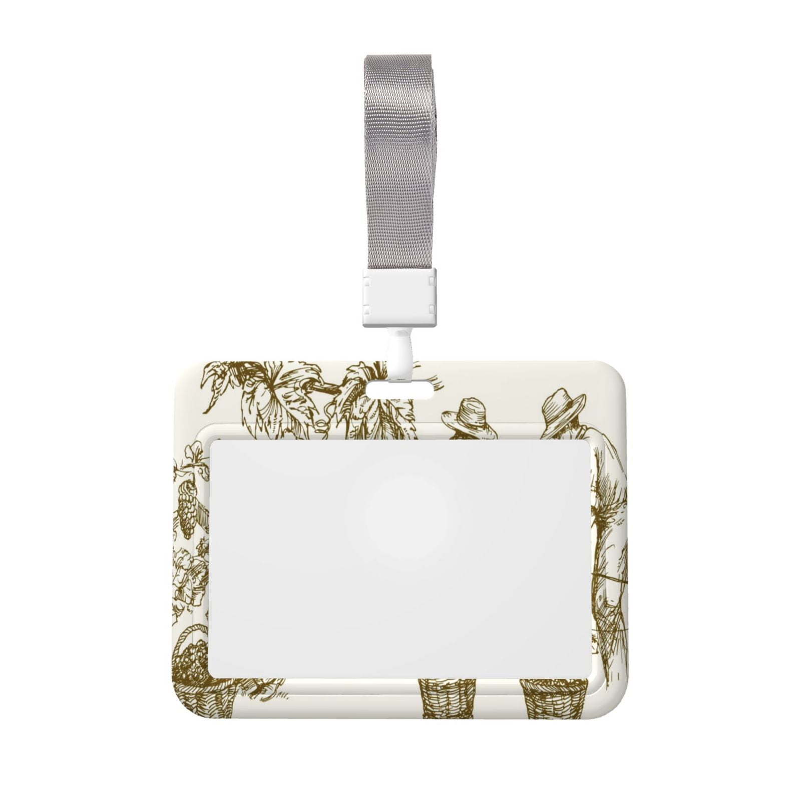 Easygdp Workers Cutting Grapes From Vineyard Card Badge Holder Work ...