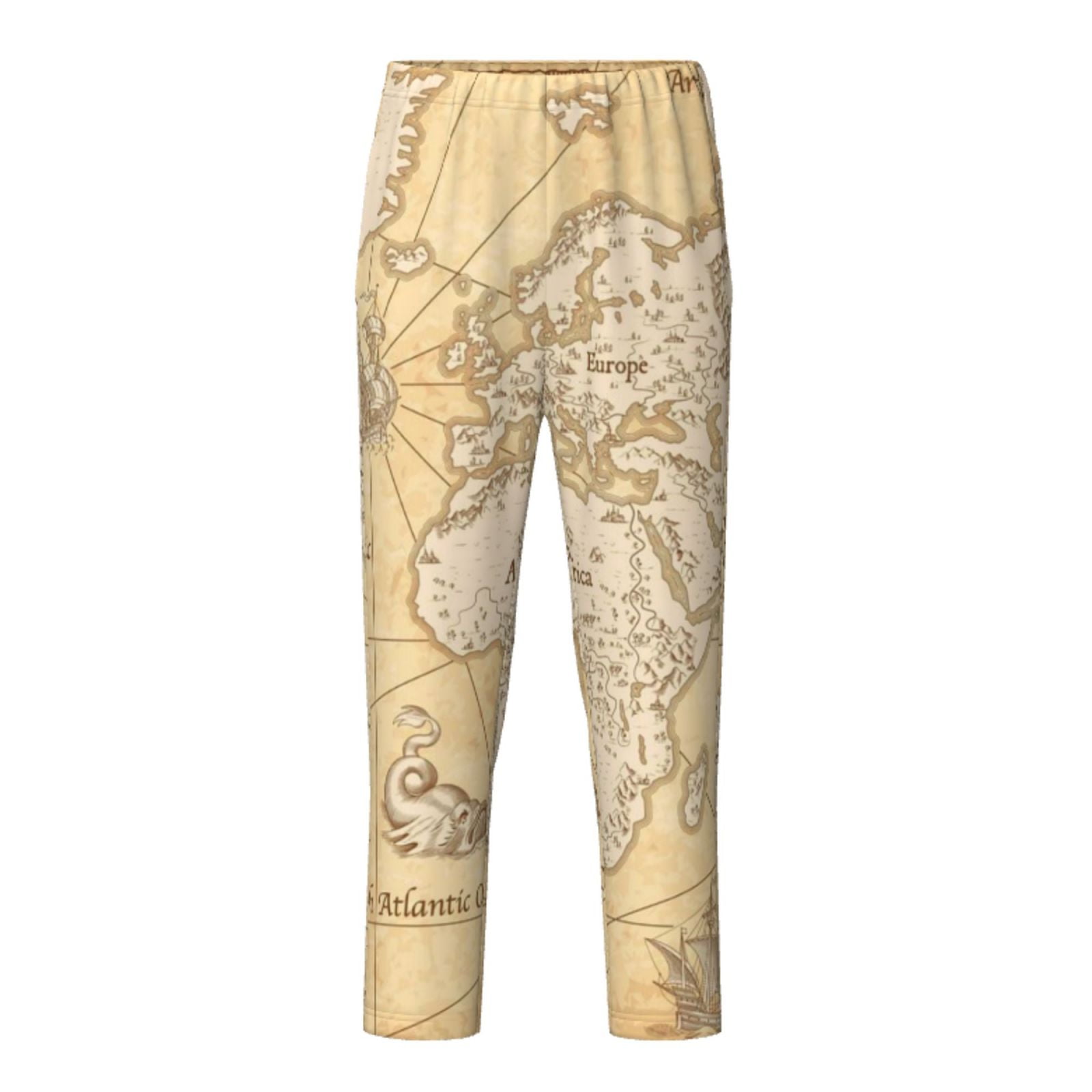 Easygdp World Map Boys Girls Pajama Pants Long Sleep Pants Waist Pajama ...