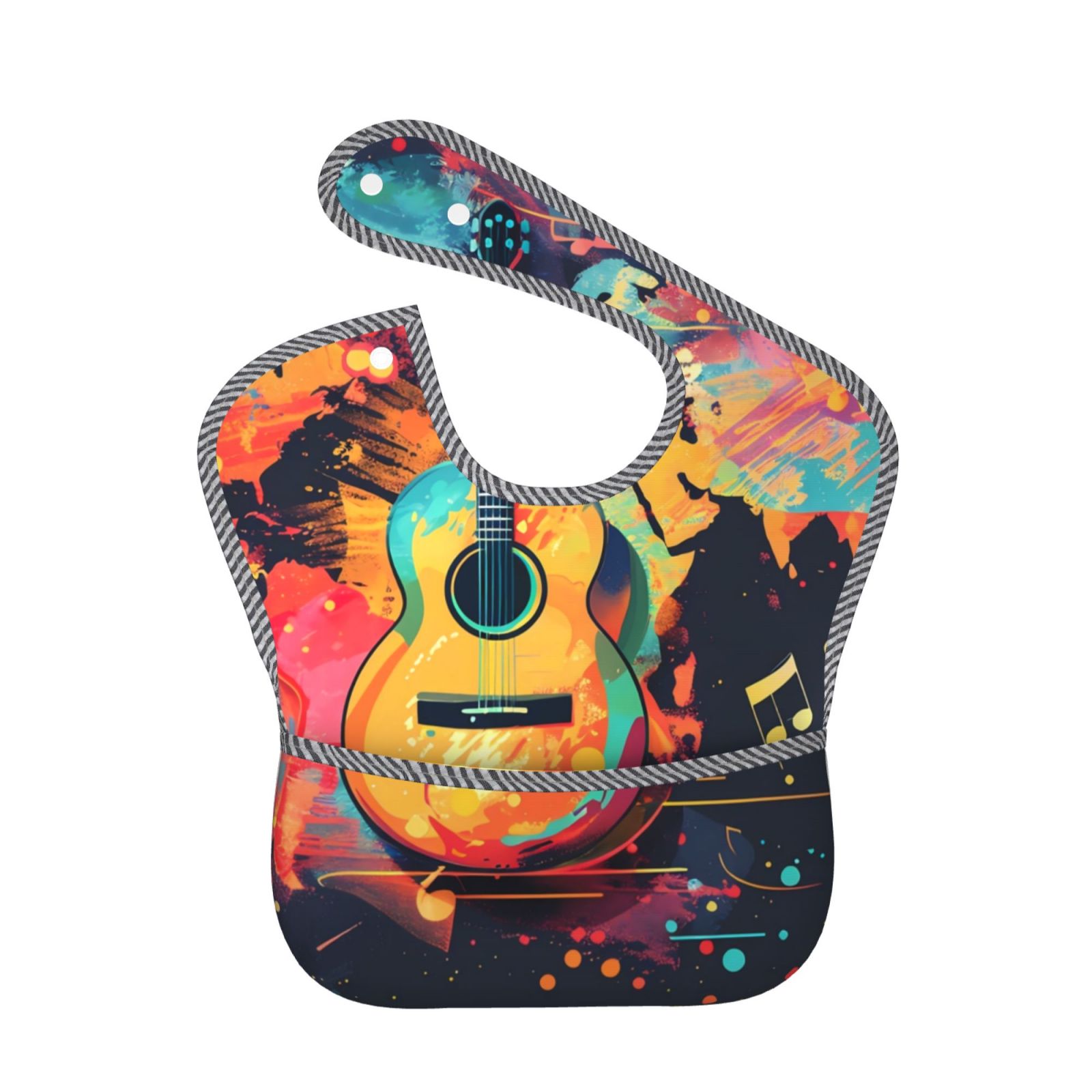 Easygdp World Map Guitar Illustration Bibs For Babies, Baby Bibs for ...