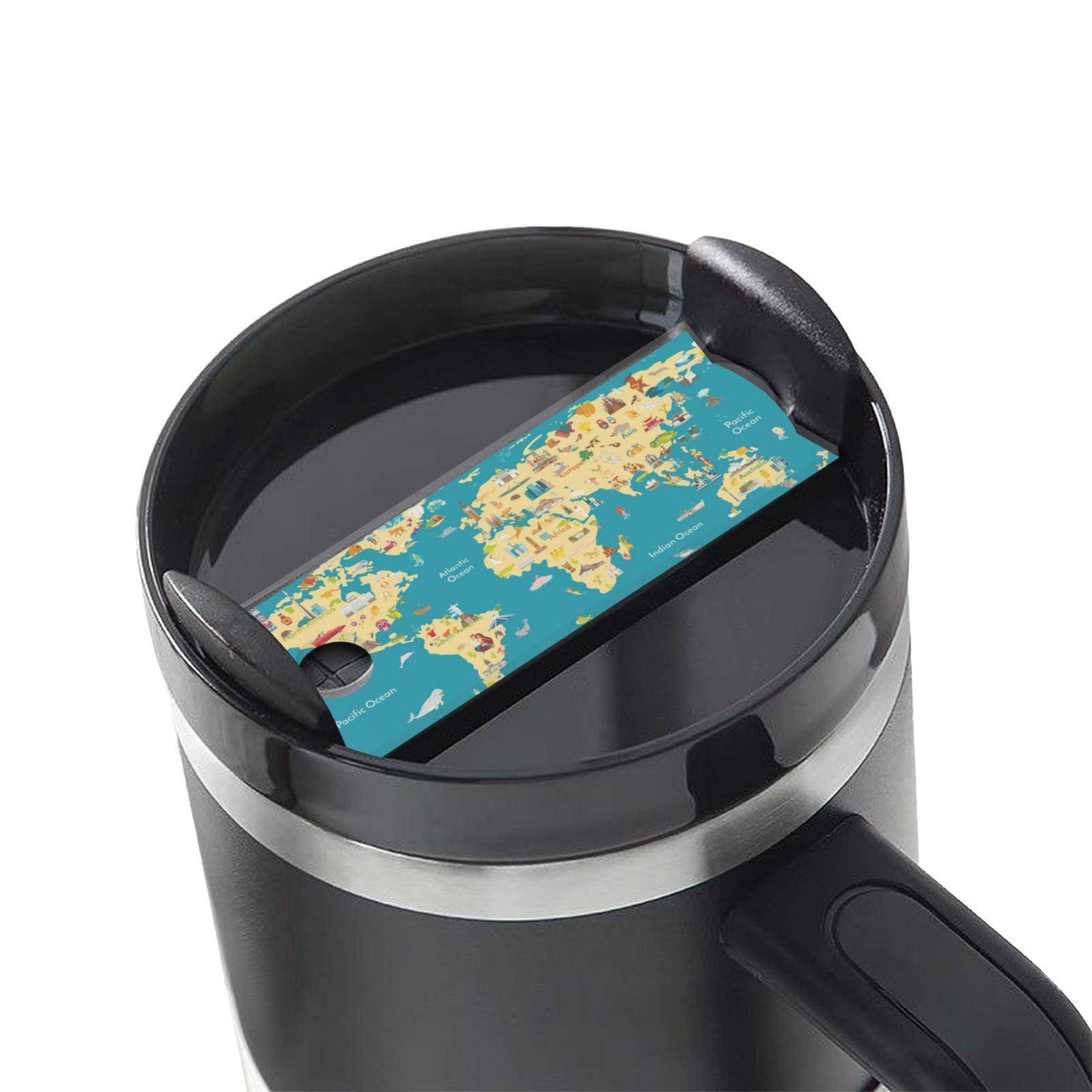 Easygdp World Map With Landmarks Name Plate Compatible Stanley Cups ...