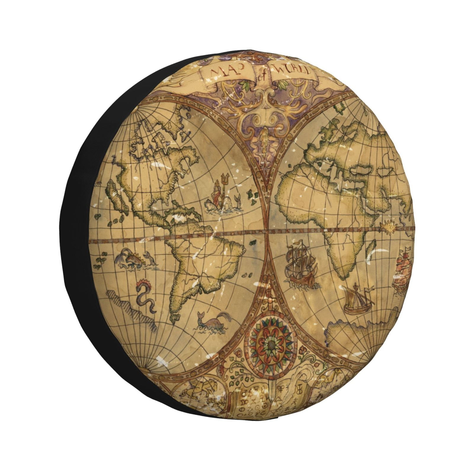 Easygdp World Map1 Wheel Sun Guard, Spare Tire Cover,Universal Trailer ...