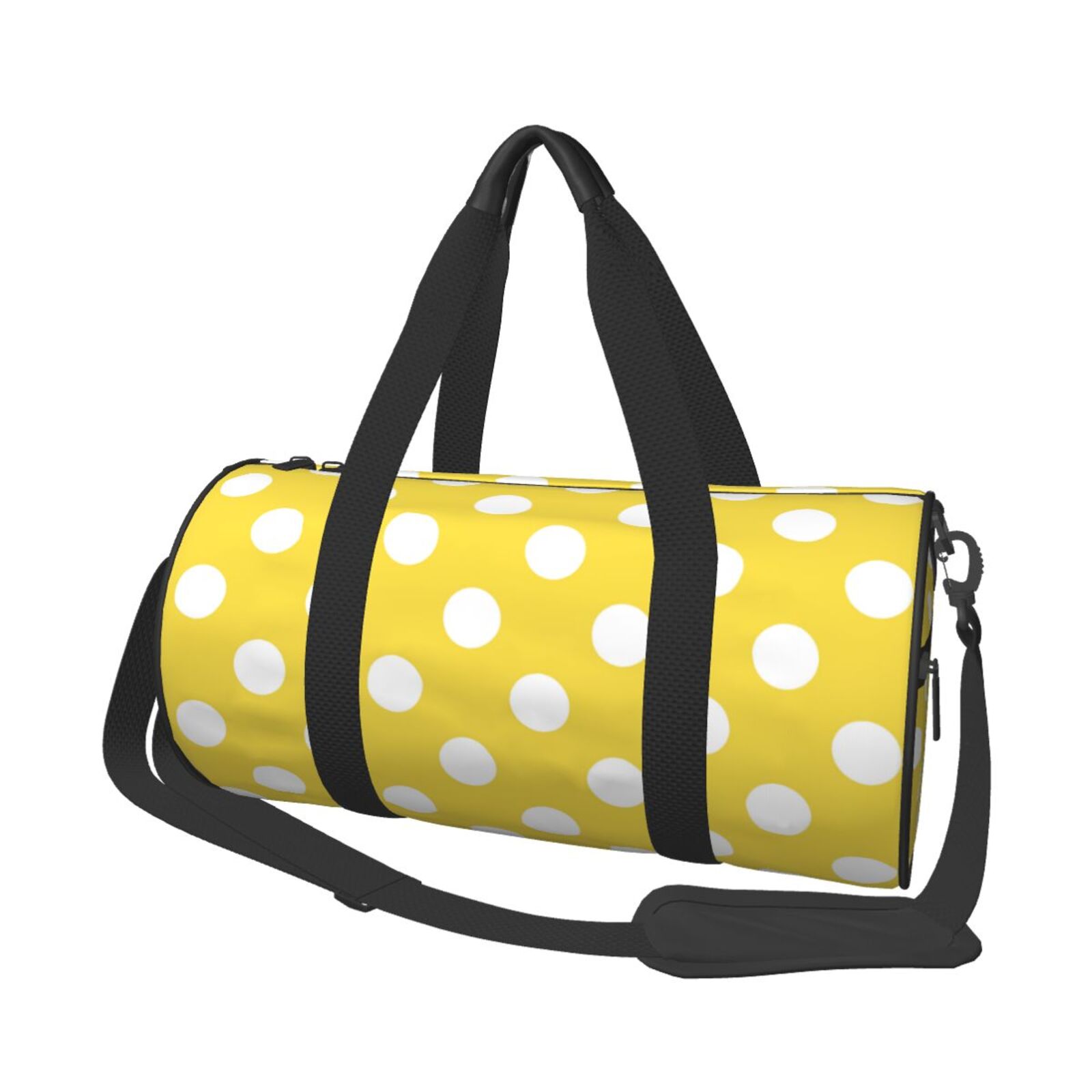 Easygdp Yellow And White Polka Dot Travel Duffle Bag,Carry on Bag ...