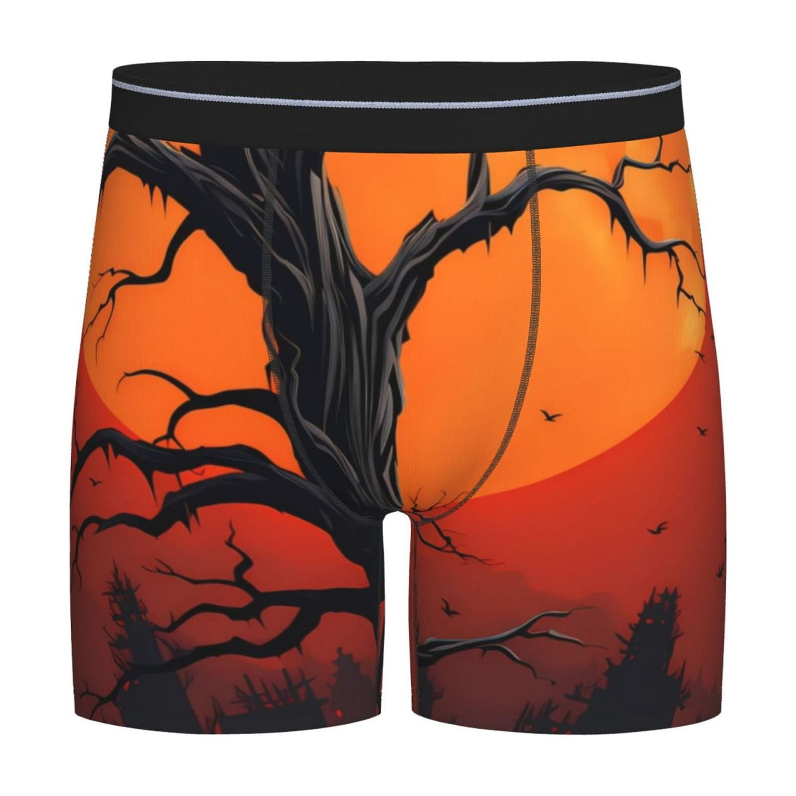 Easygdp Yellow Castle Sunset Tree Men's Boxer Briefs Men’s Underwear ...