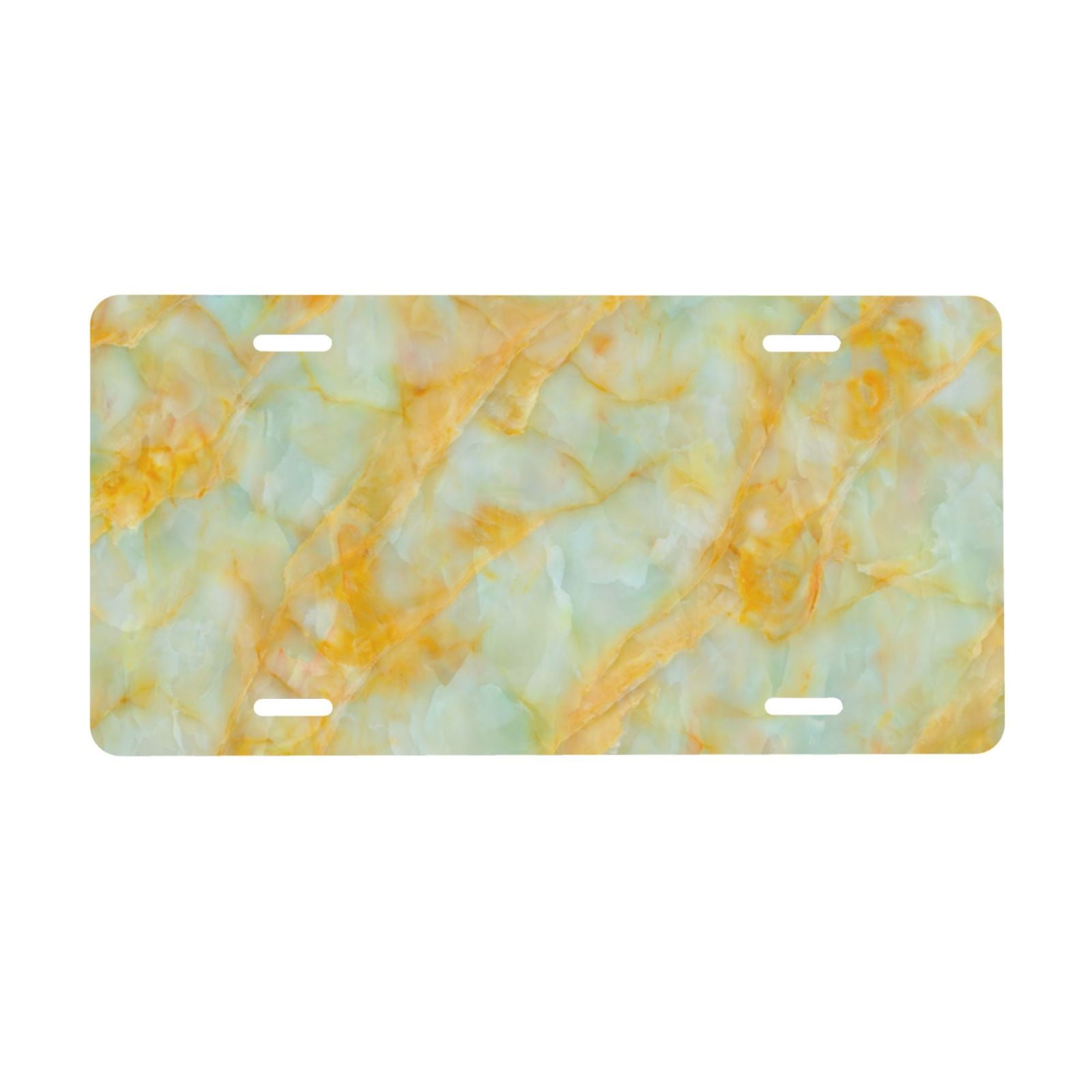 Easygdp Yellow With Teal Marble License Plate Car Front License Plate ...
