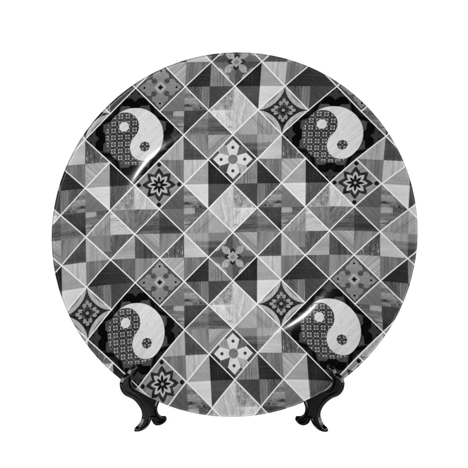Easygdp Yin Yang With Black And White Bone China Decorative Plate ...