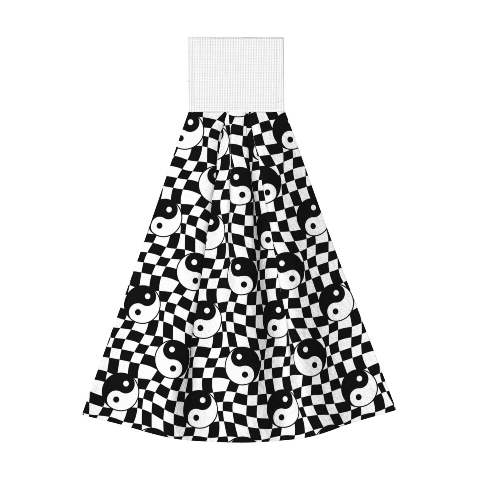 Easygdp Ying Yang Checkered Kitchen Hand Towels Hanging Tie Towels Fast ...