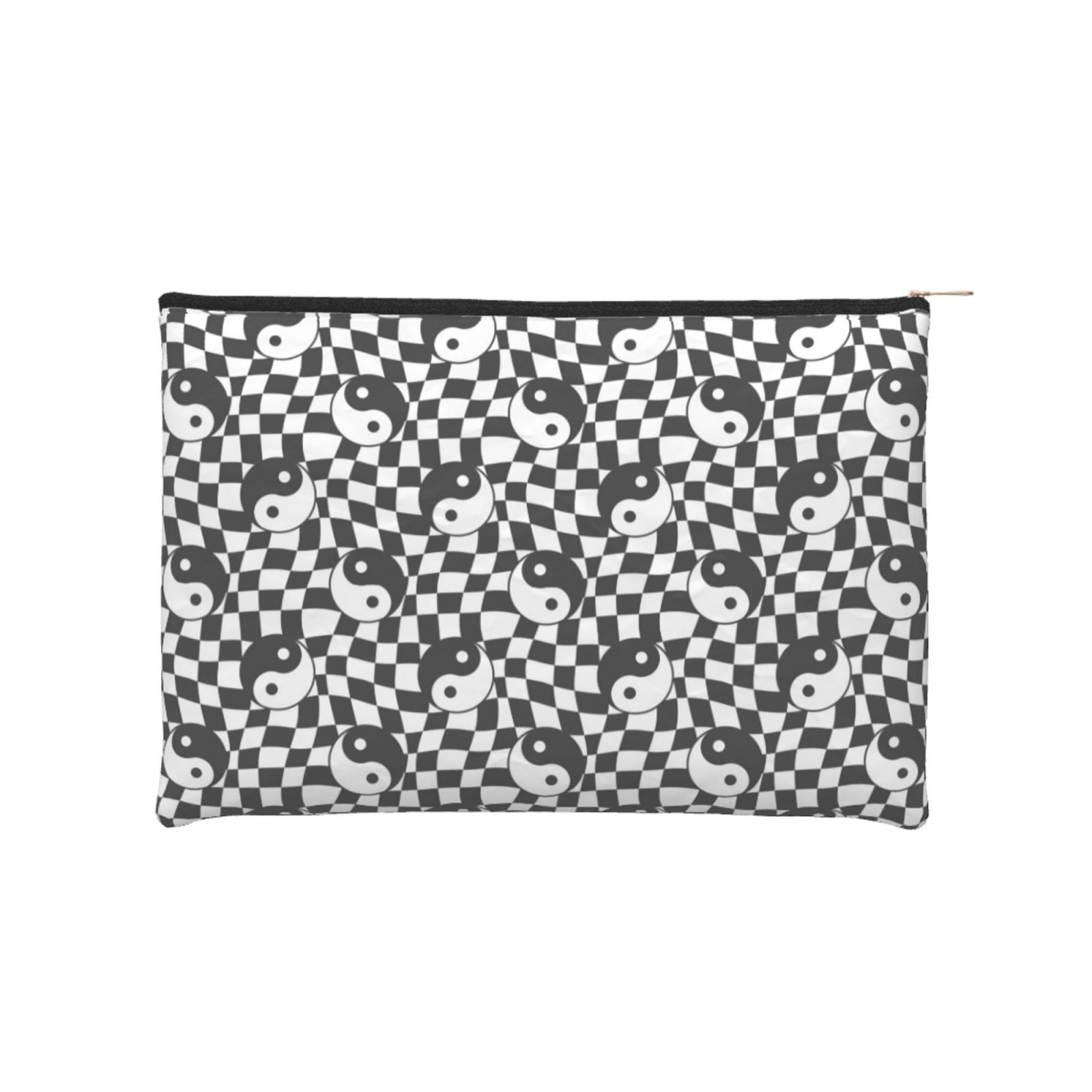 Easygdp Ying Yang Checkered Makeup Bag Toiletry Bag Canvas Makeup Bags ...
